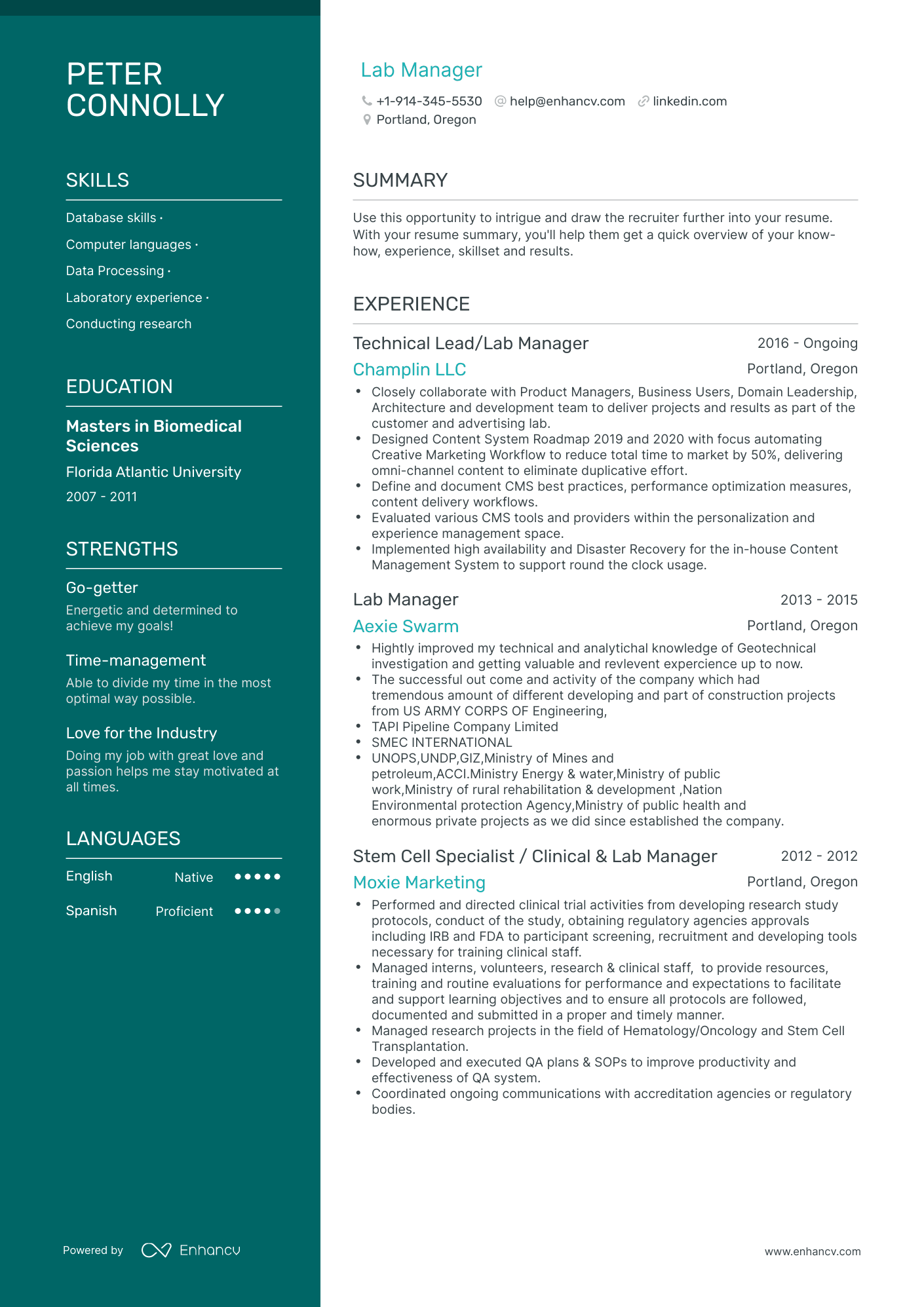 Lab Manager Resume Examples & Guide for 2023 (Layout, Skills, Keywords ...