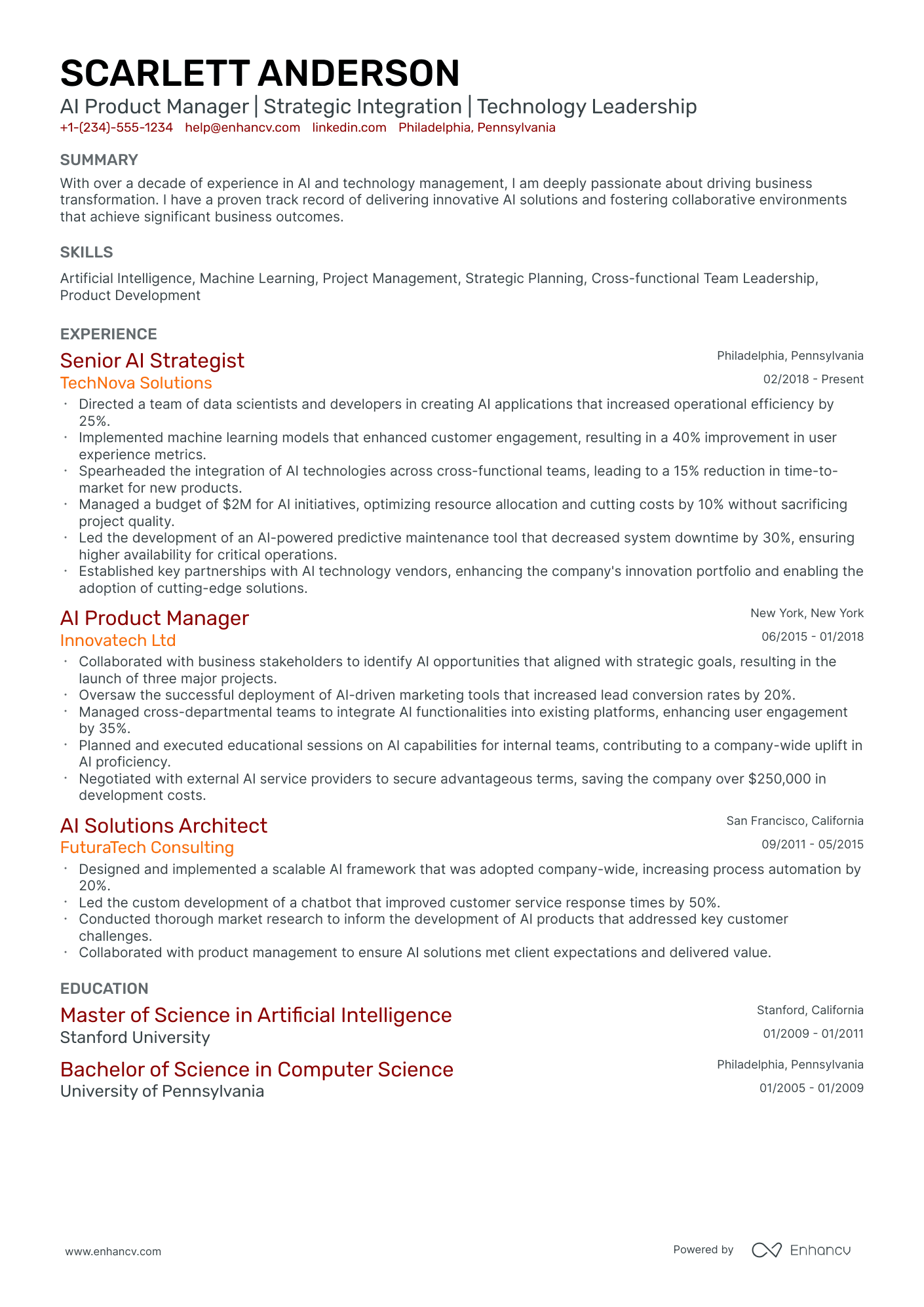 10 AI Product Manager Resume Examples & Guide for 2026