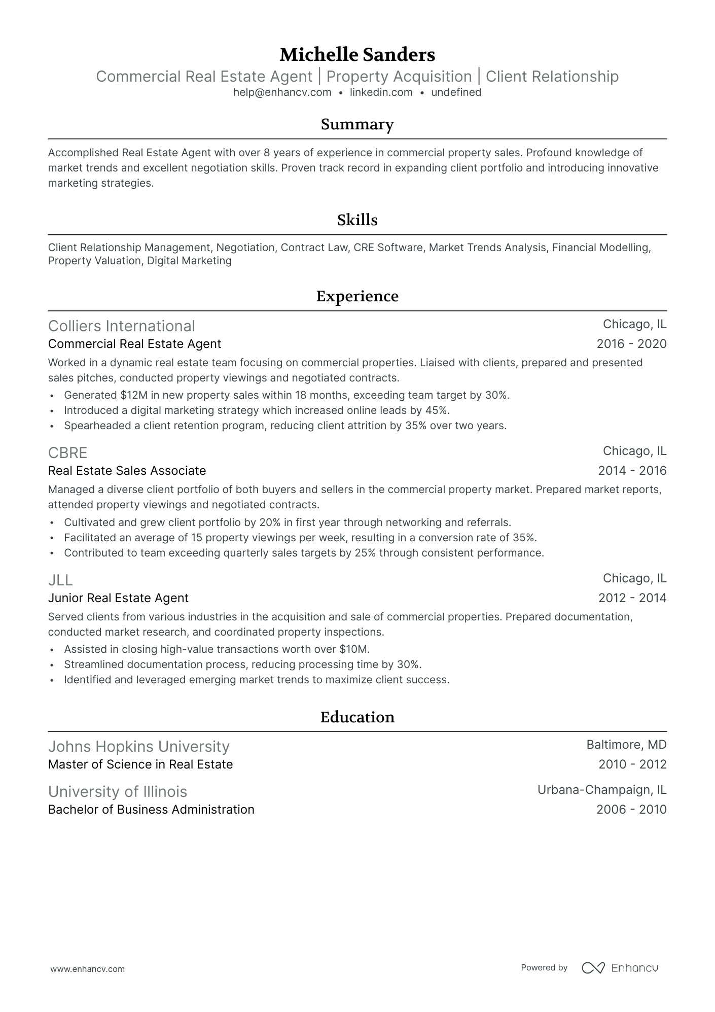10 Commercial Real Estate Agent Resume Examples & Guide for 2026