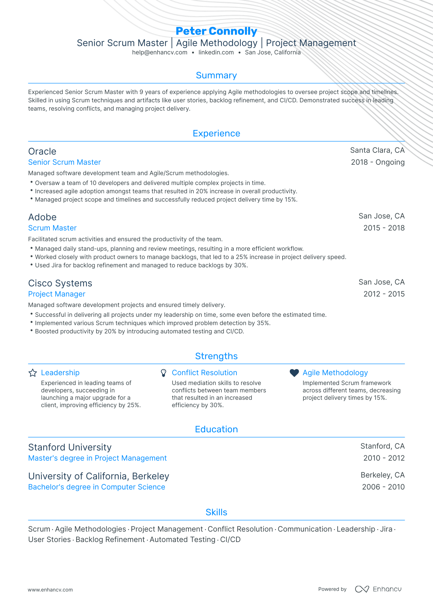 5 Senior Scrum Master Resume Examples & Guide for 2024
