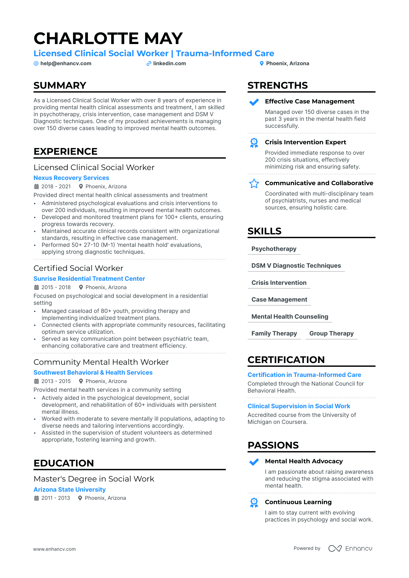 5 Clinical Social Worker Resume Examples & Guide for 2024