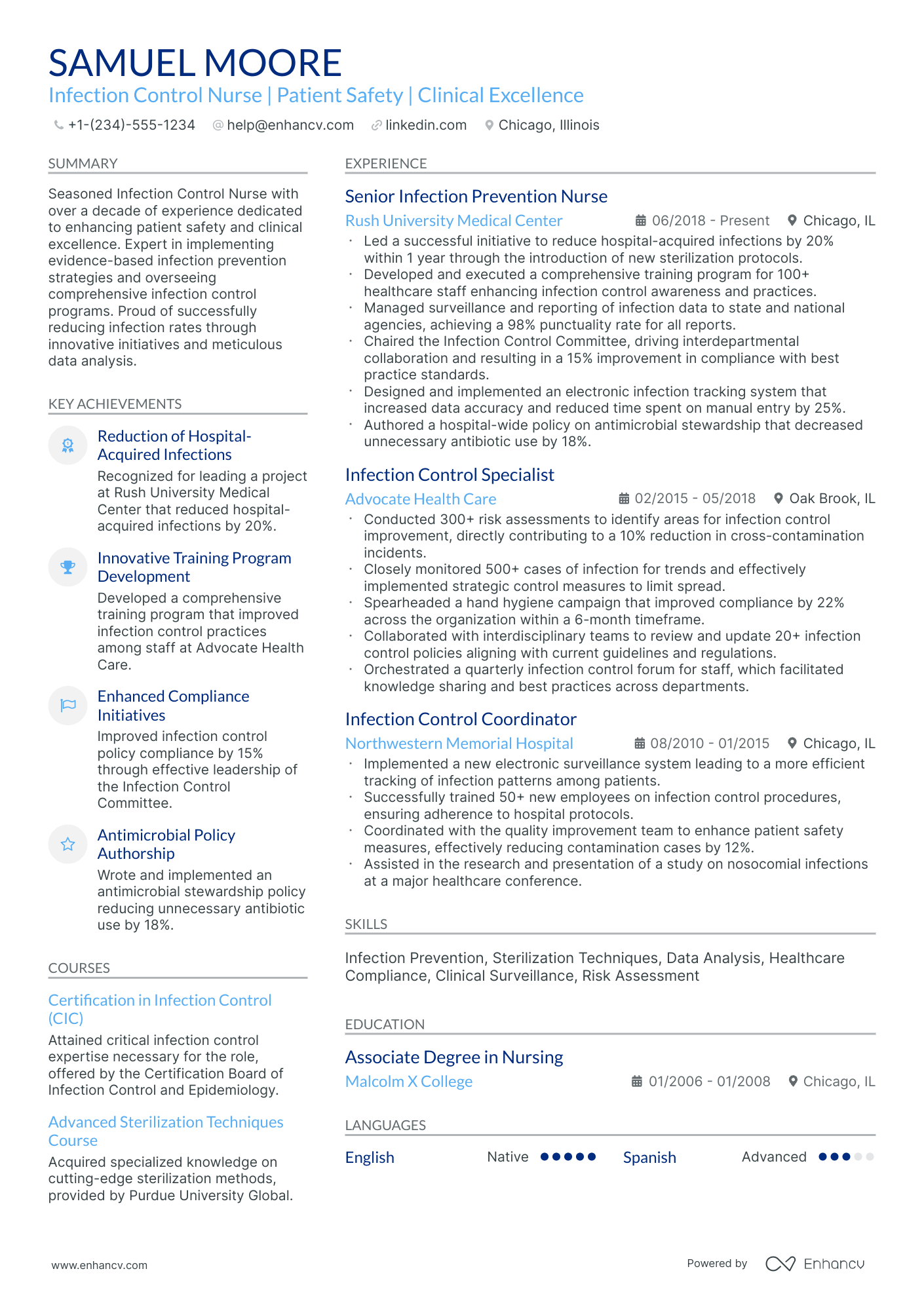 10 Infection Control Nurse Resume Examples & Guide for 2026