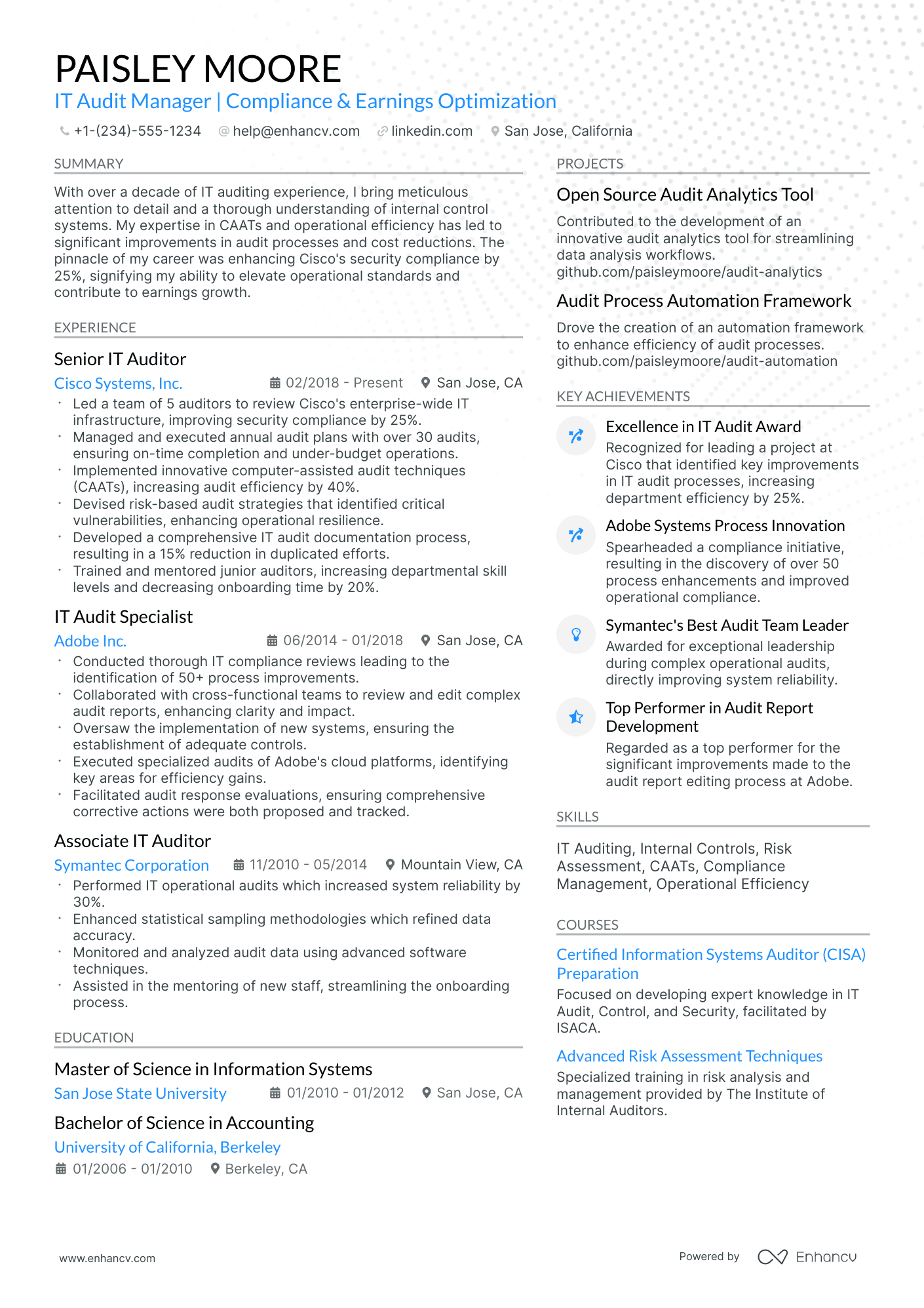 10 IT Audit Manager Resume Examples & Guide for 2026