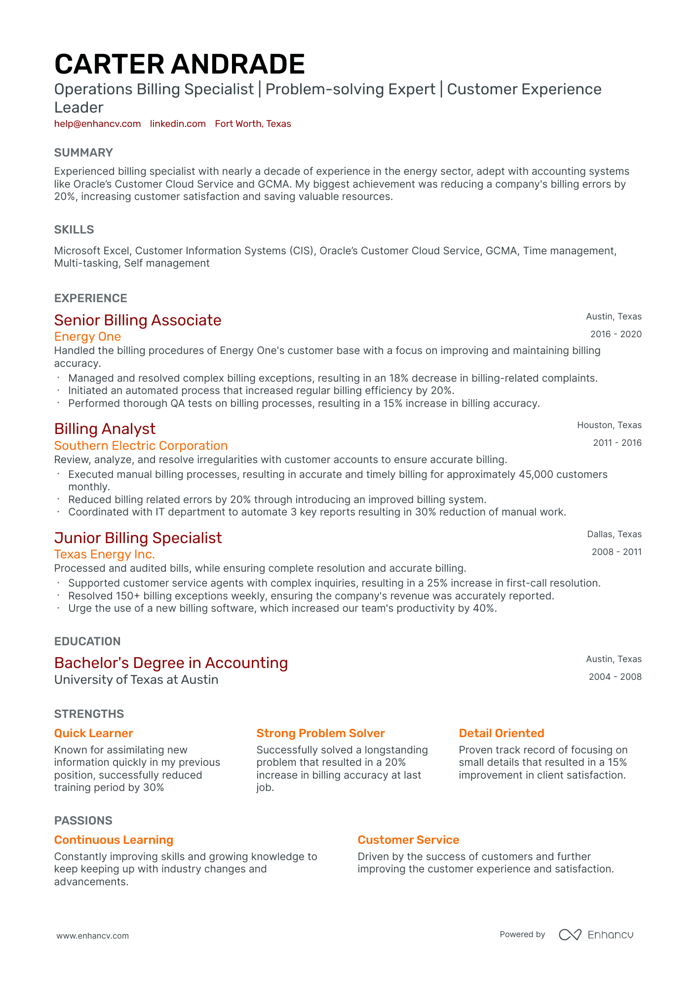 10 Billing Specialist Resume Examples & Guide for 2026
