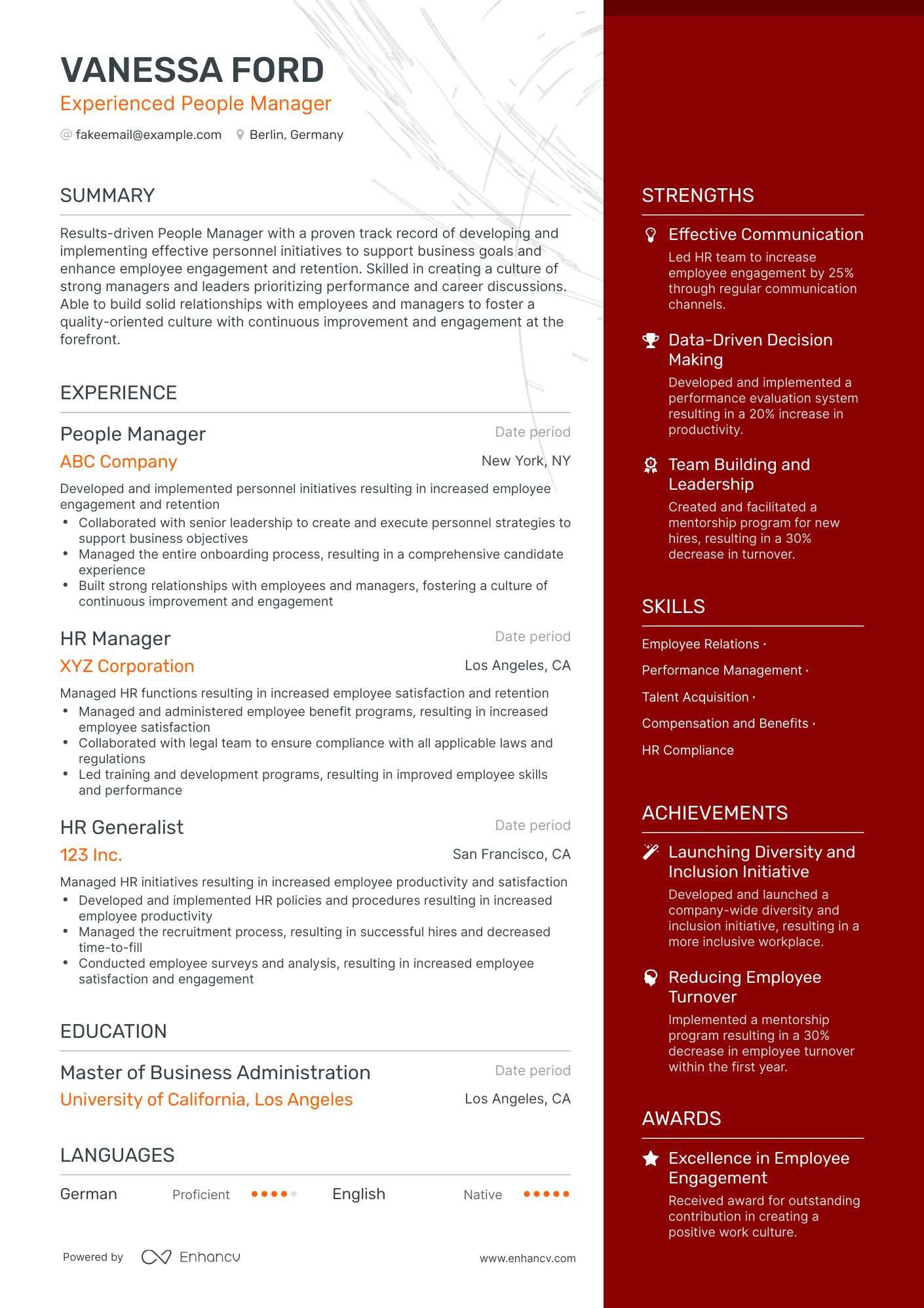 5 People Manager Resume Examples & Guide for 2024
