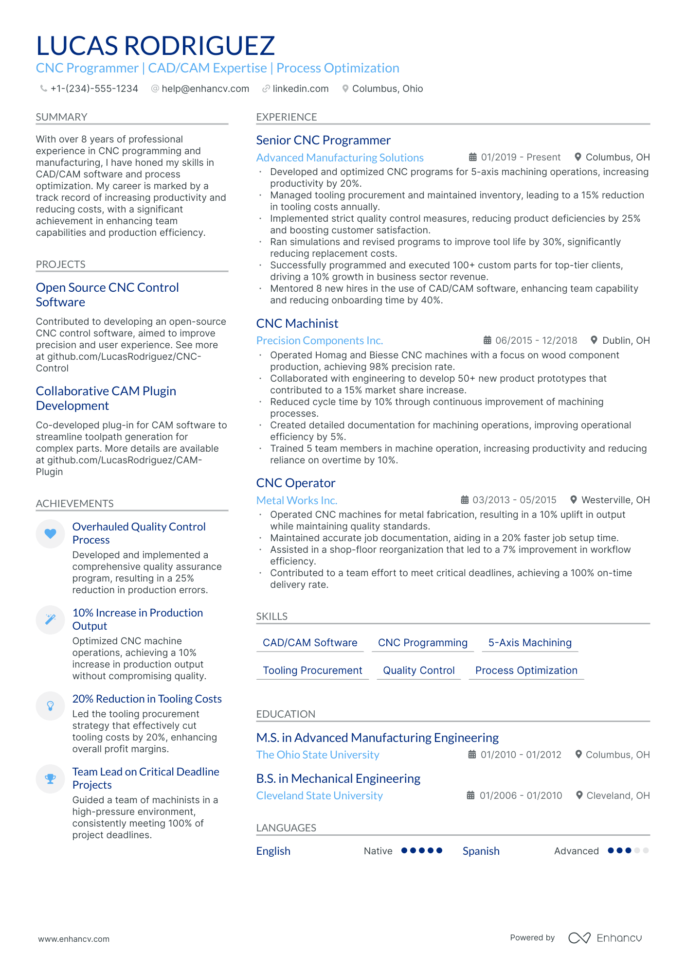 5 Cnc Programmer Resume Examples & Guide for 2024