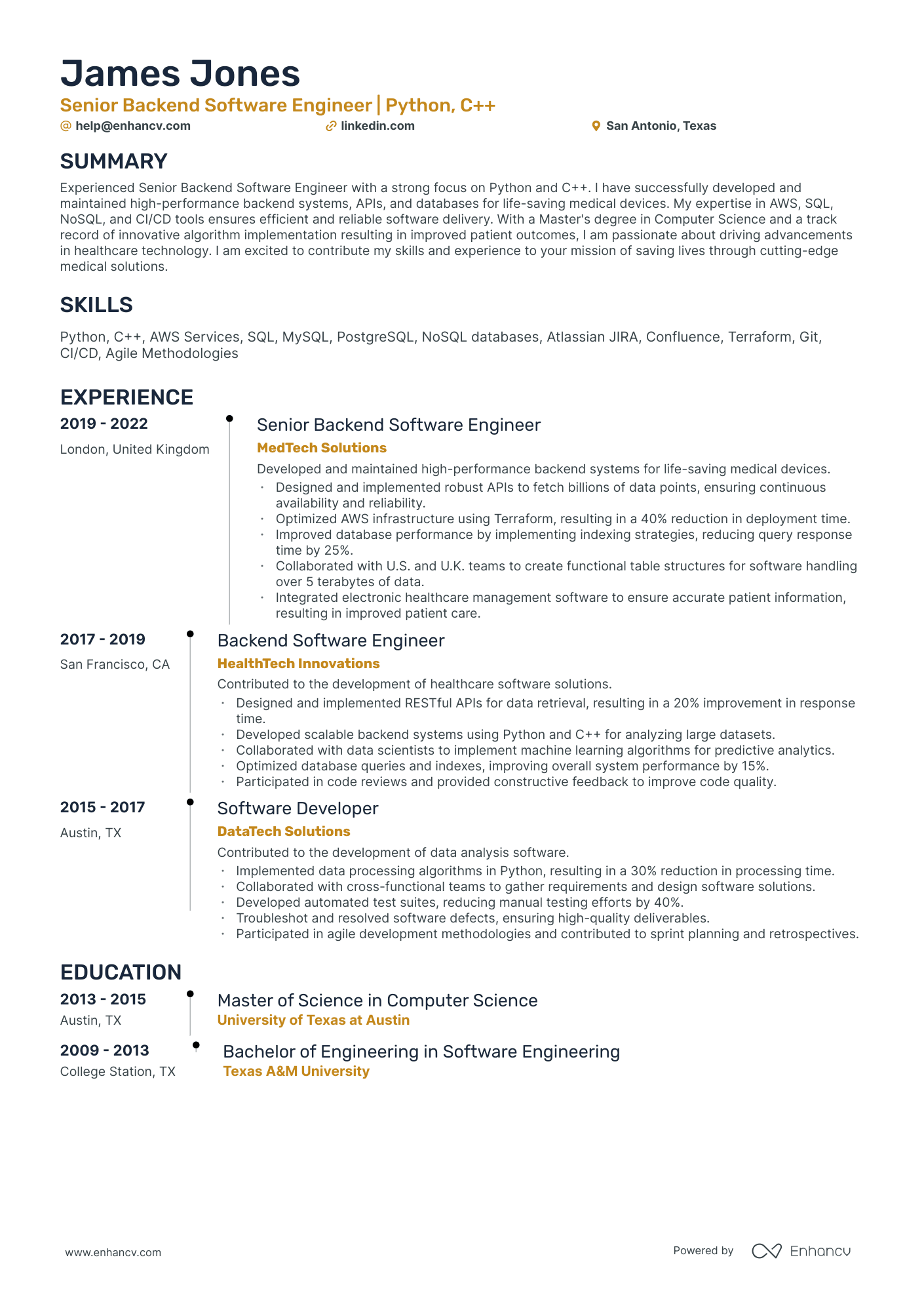 10 Senior Data Engineer Resume Examples & Guide for 2025