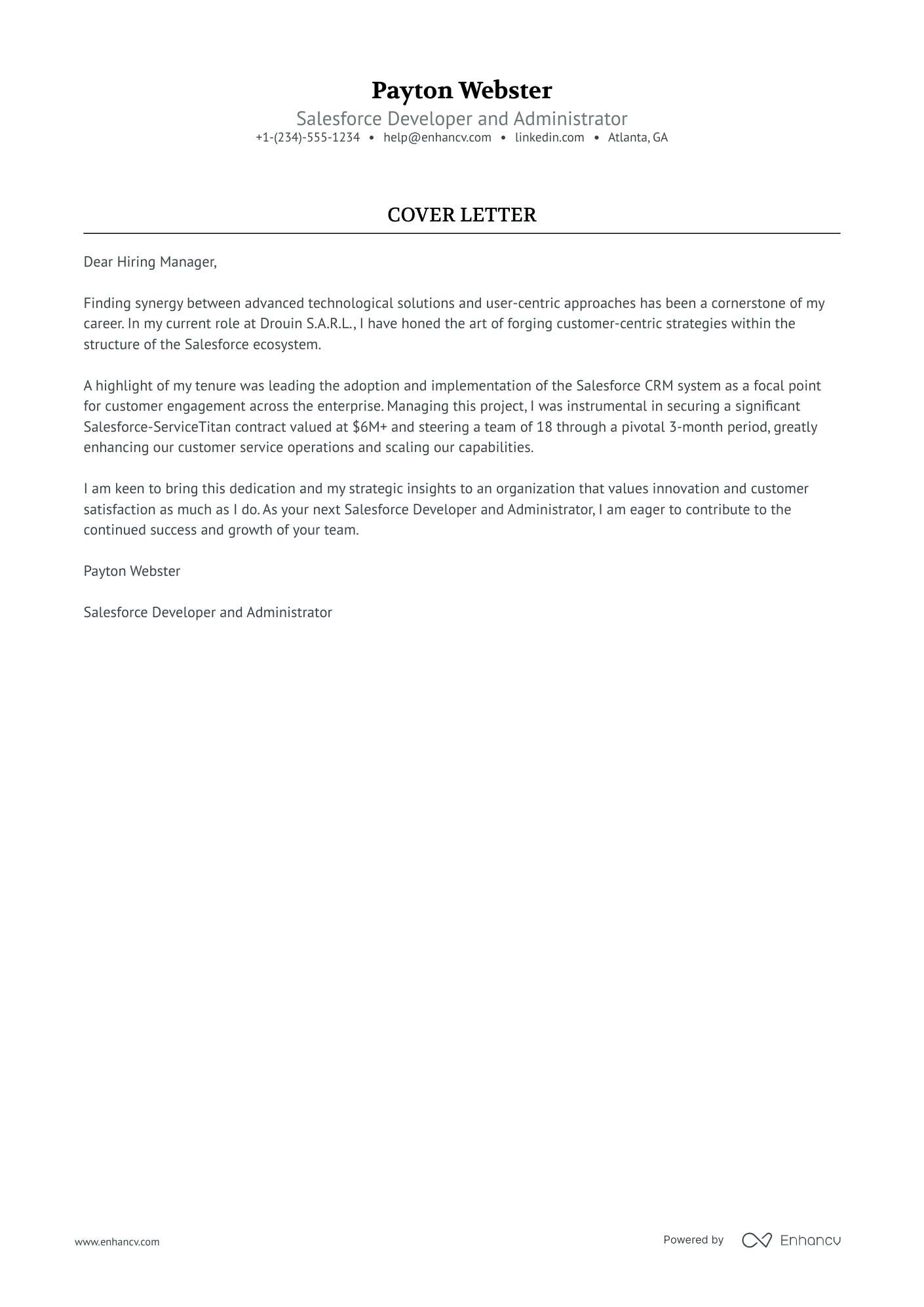 6 Professional Salesforce Cover Letter Examples and Template for 2024 ...