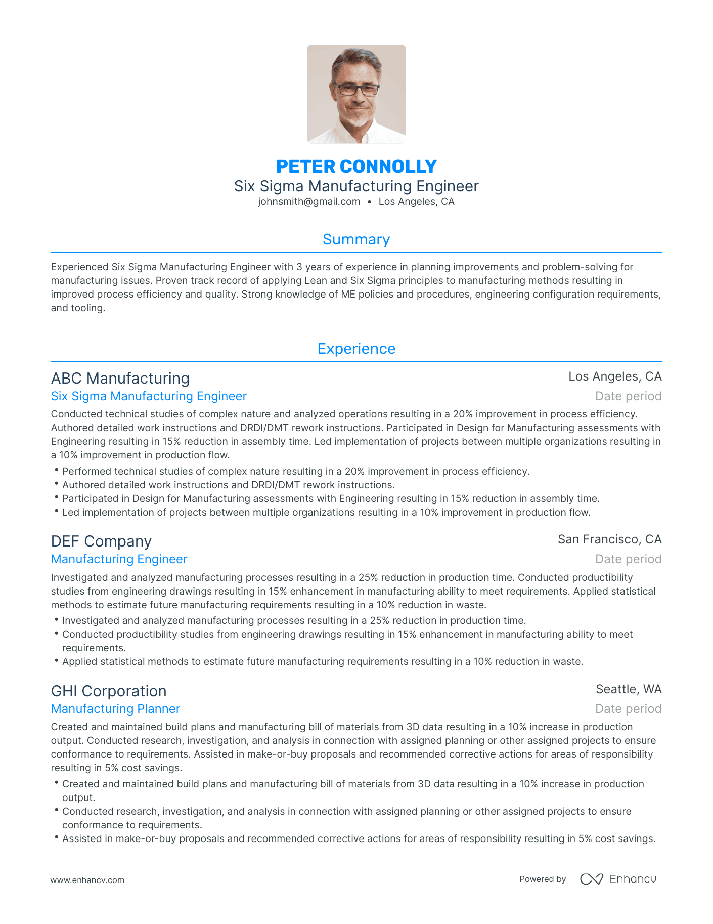 5 Six Sigma Resume Examples & Guide for 2023