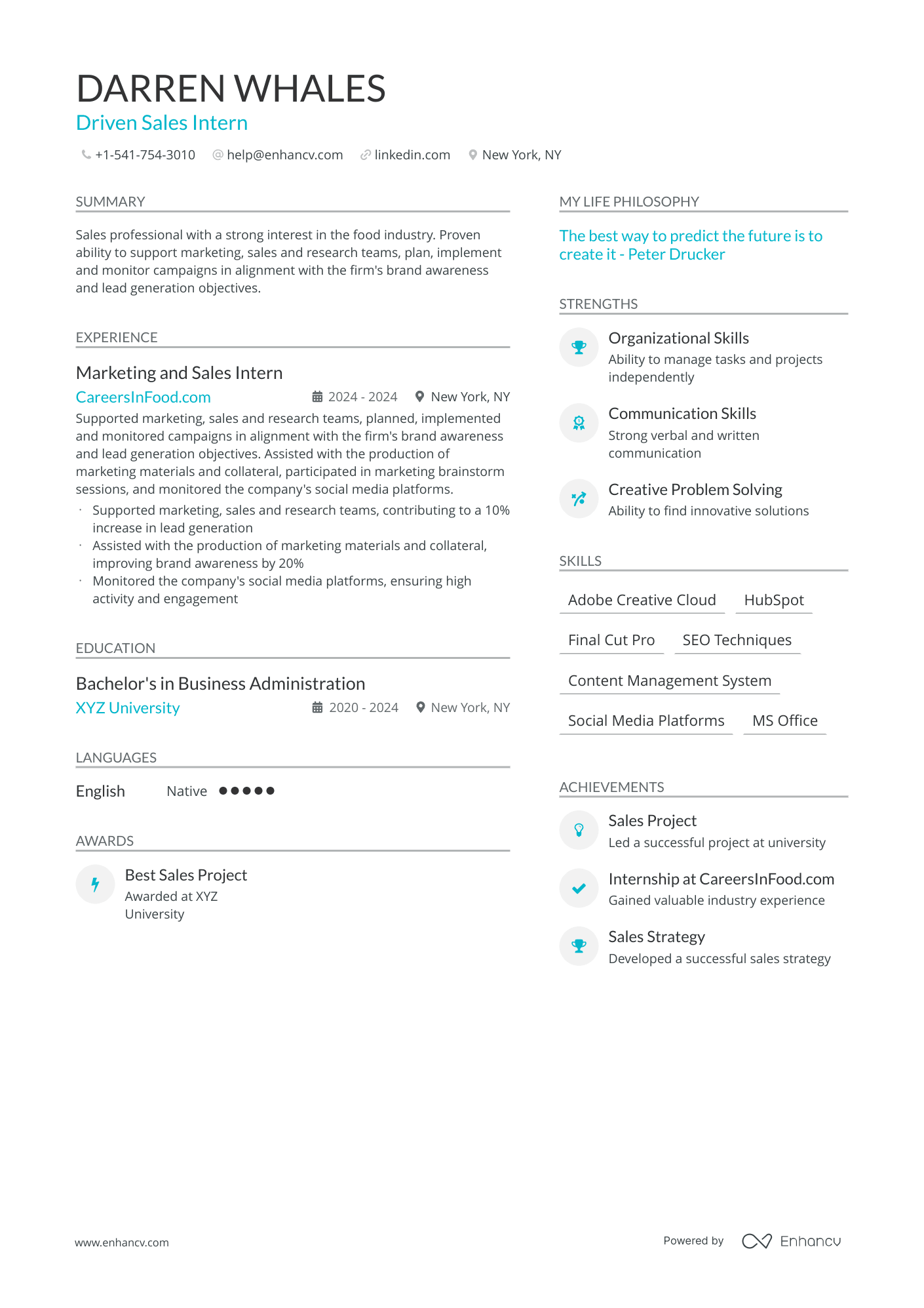 5 Sales Intern Resume Examples & Guide for 2024