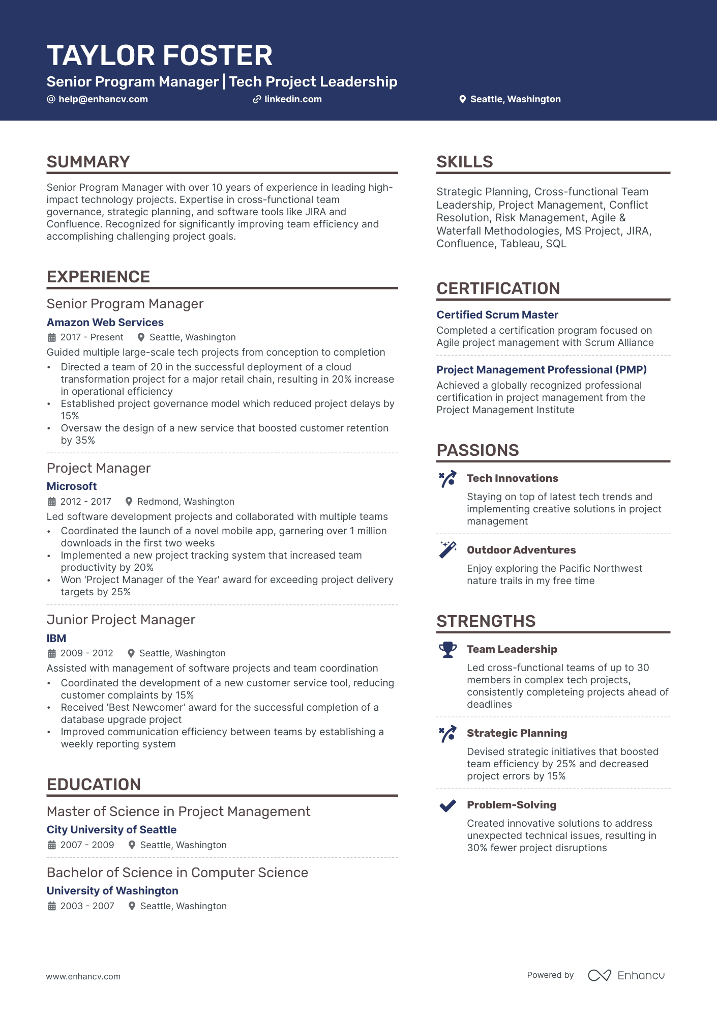 10 Senior Program Manager Resume Examples & Guide for 2025
