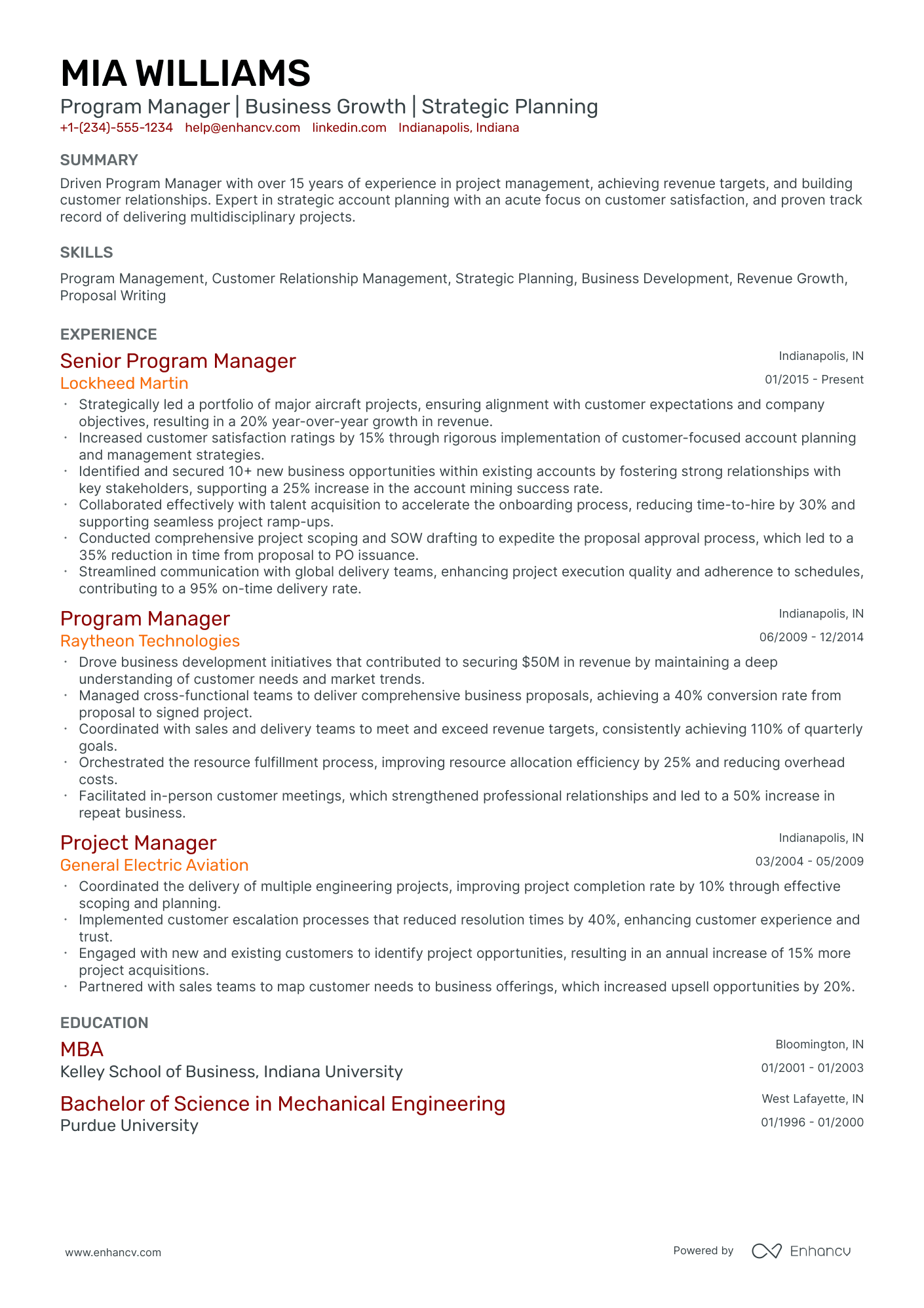 10 Aerospace Program Manager Resume Examples & Guide for 2026