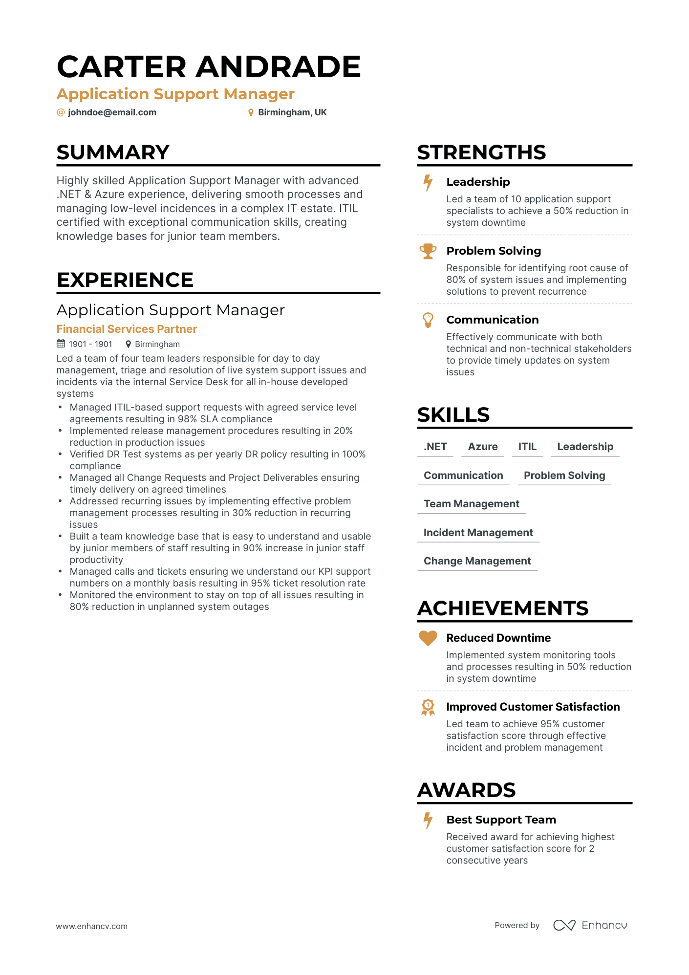 5 Application Support Manager Resume Examples & Guide for 2024