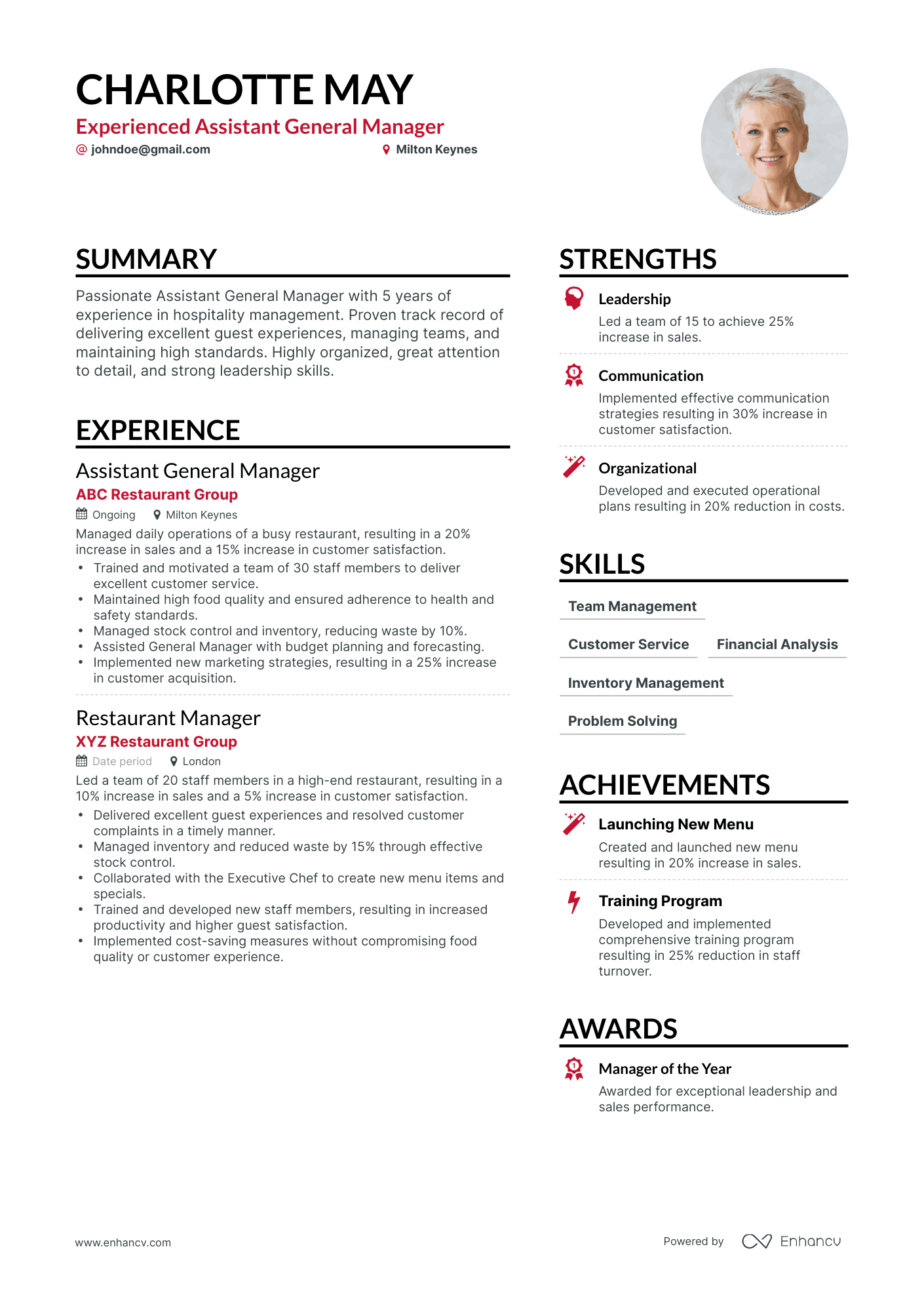 5 Assistant General Manager Resume Examples & Guide for 2024