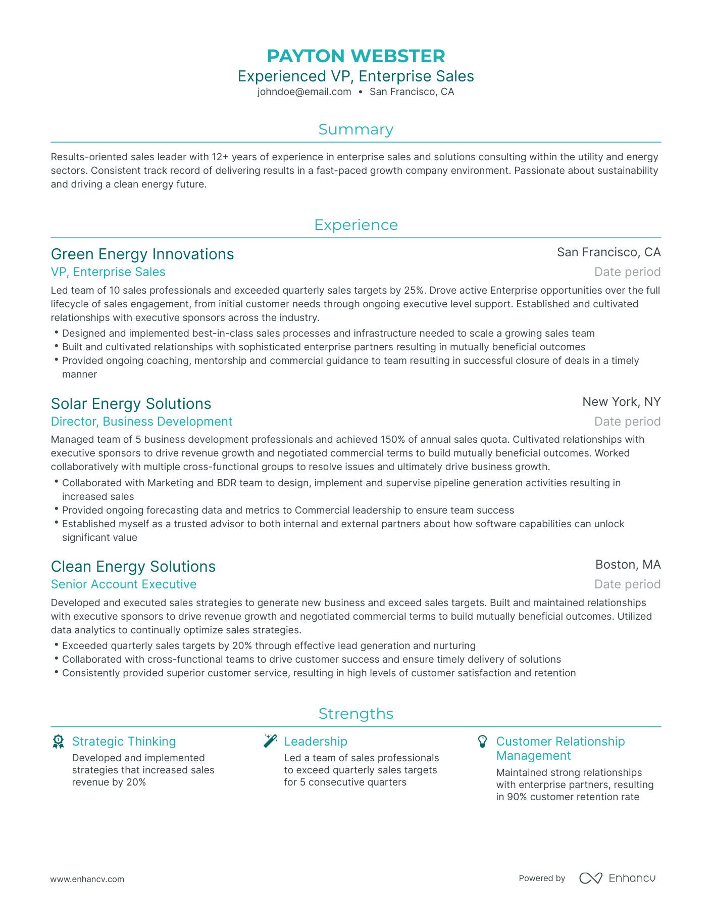5 Enterprise Sales Resume Examples & Guide for 2024