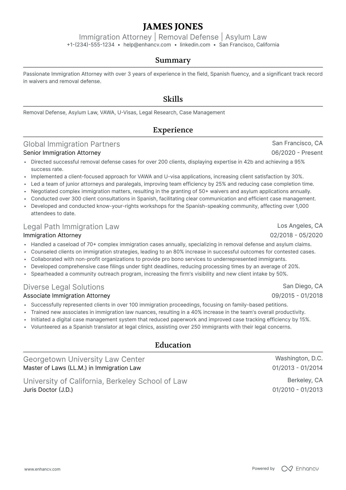 10 Immigration Lawyer Resume Examples & Guide for 2026
