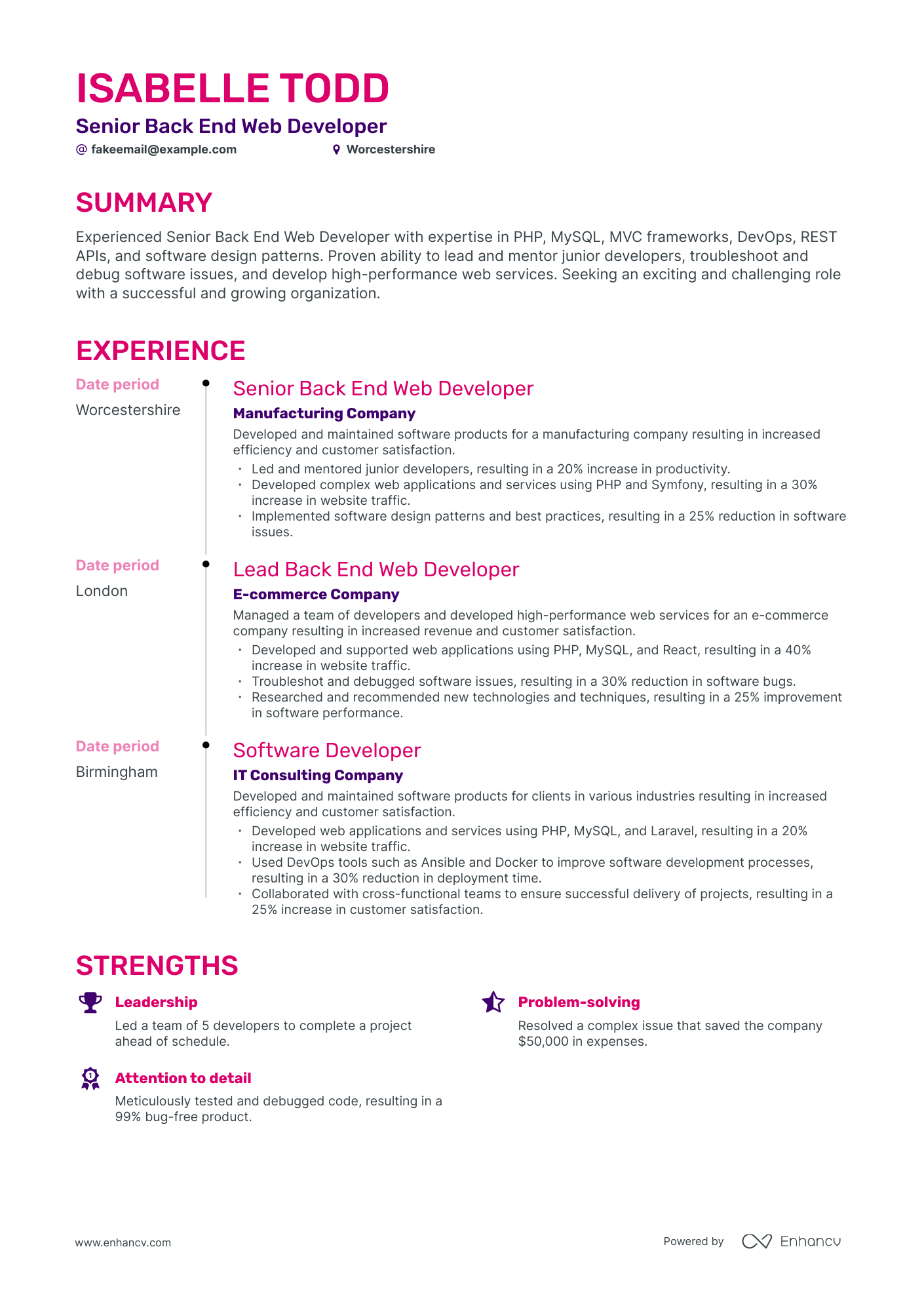 5 Senior Web Developer Resume Examples & Guide for 2023
