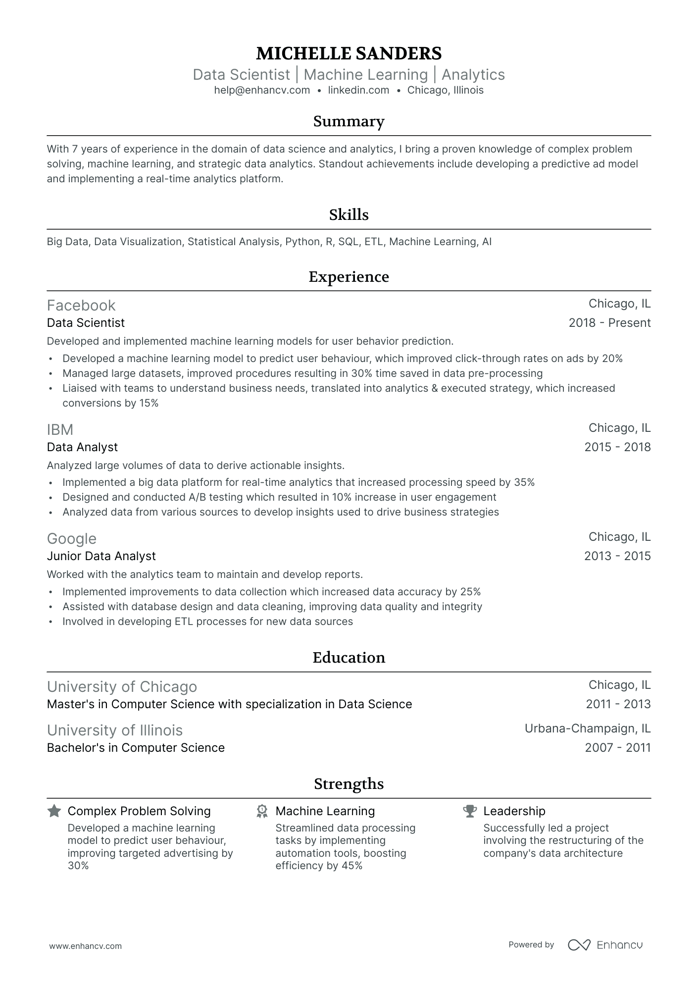 10 Senior Data Scientist Resume Examples & Guide for 2025