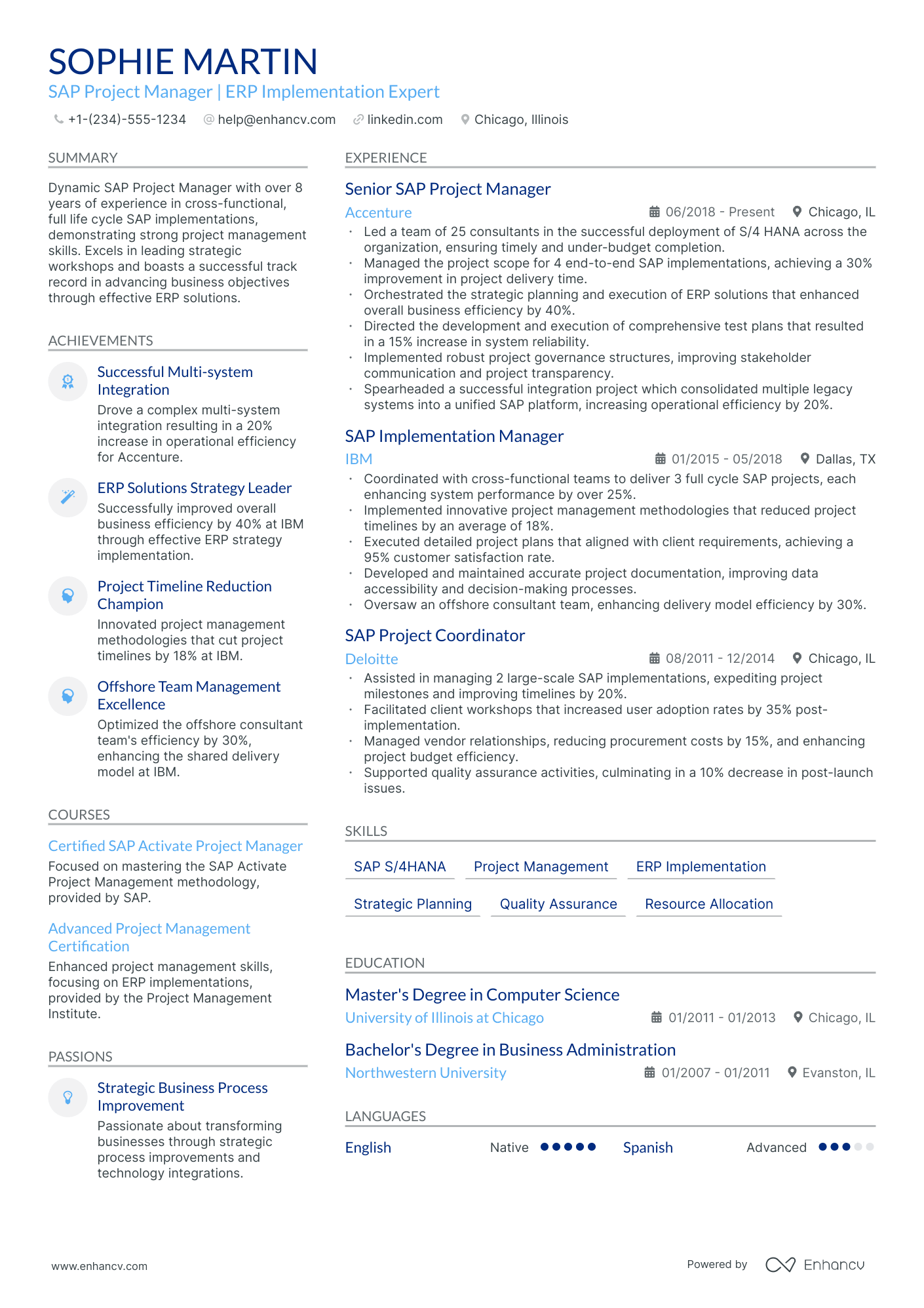 5 SAP Project Manager Resume Examples & Guide for 2024