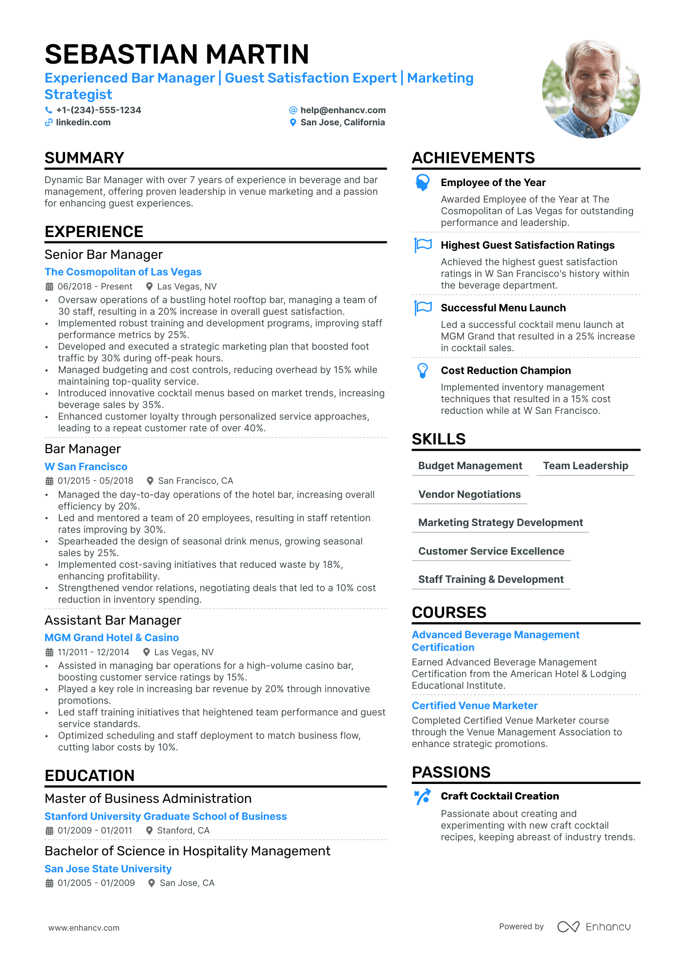 15 Bartender Resume Examples & Guide for 2024