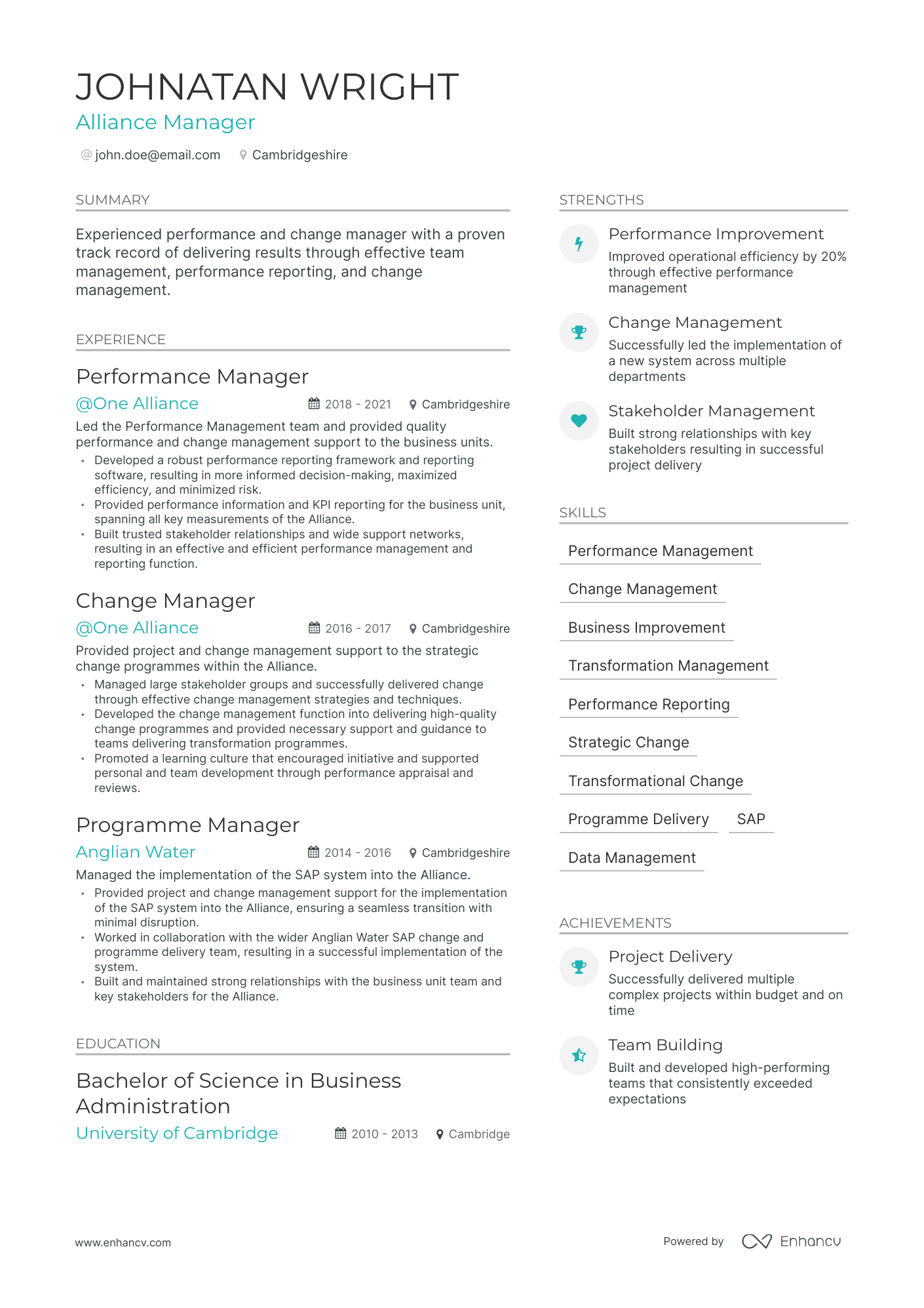 5 Alliance Manager Resume Examples & Guide for 2024