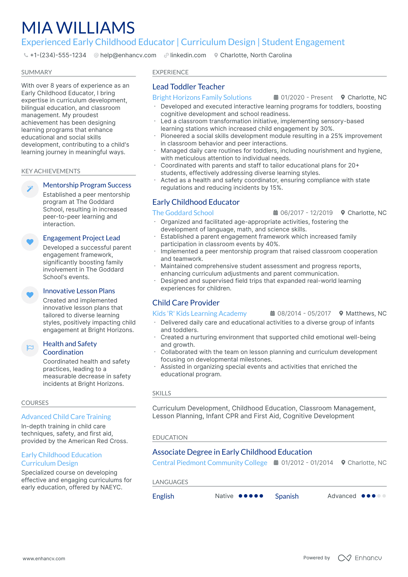 10 Toddler Teacher Resume Examples & Guide for 2026