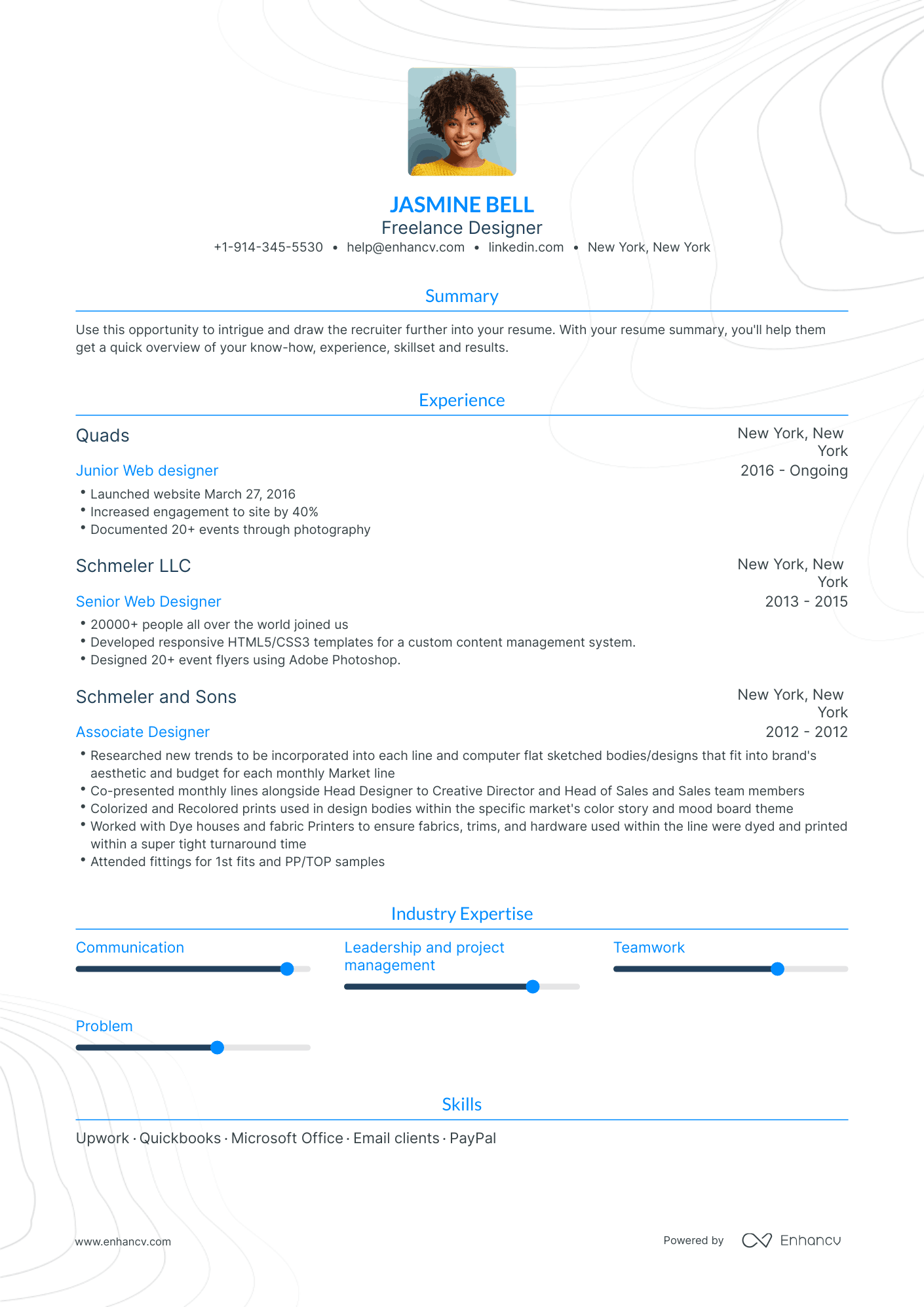 Freelance Designer Resume Examples & Guide for 2023 (Layout, Skills ...