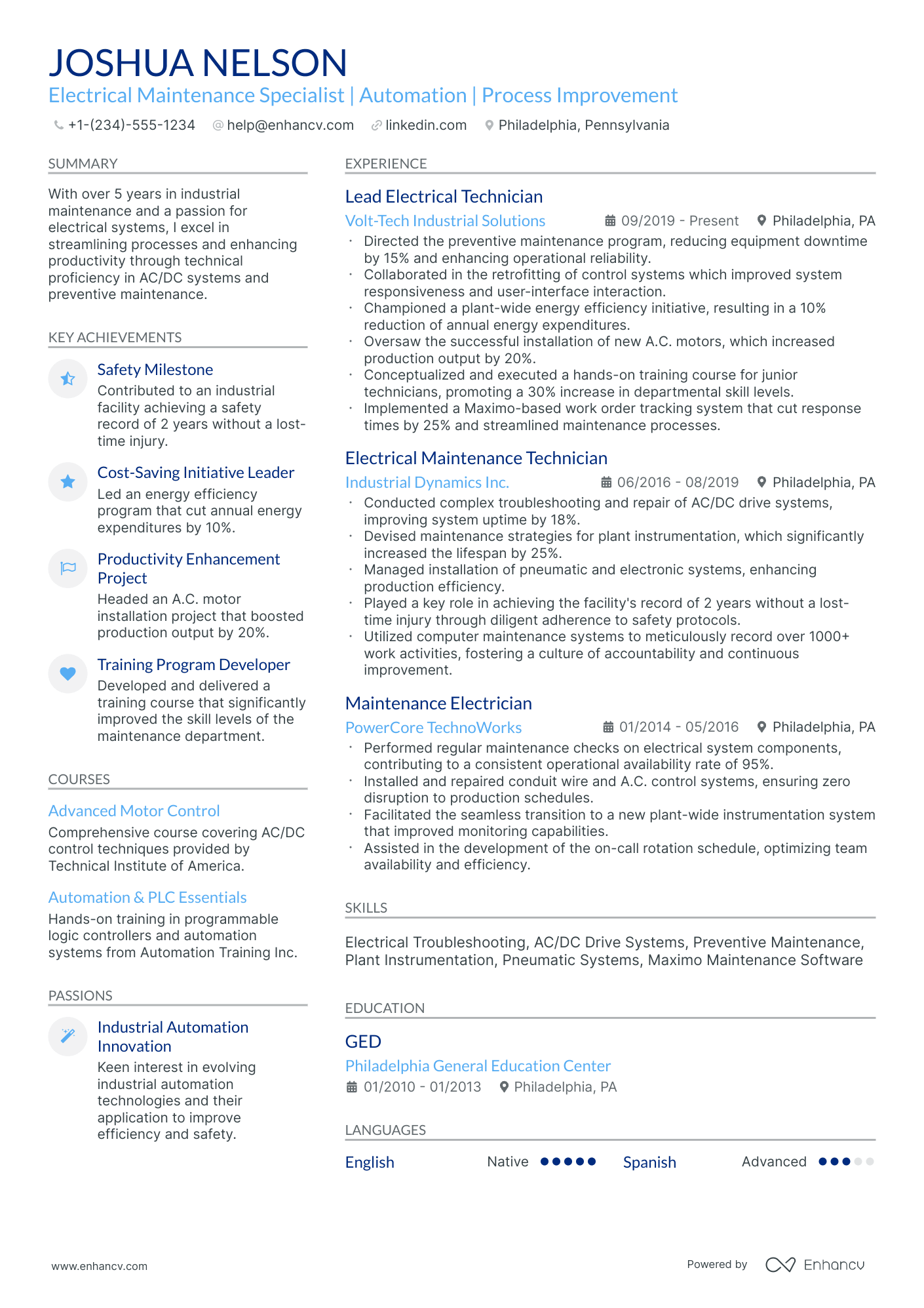 10 Electronic Technician Resume Examples & Guide for 2026