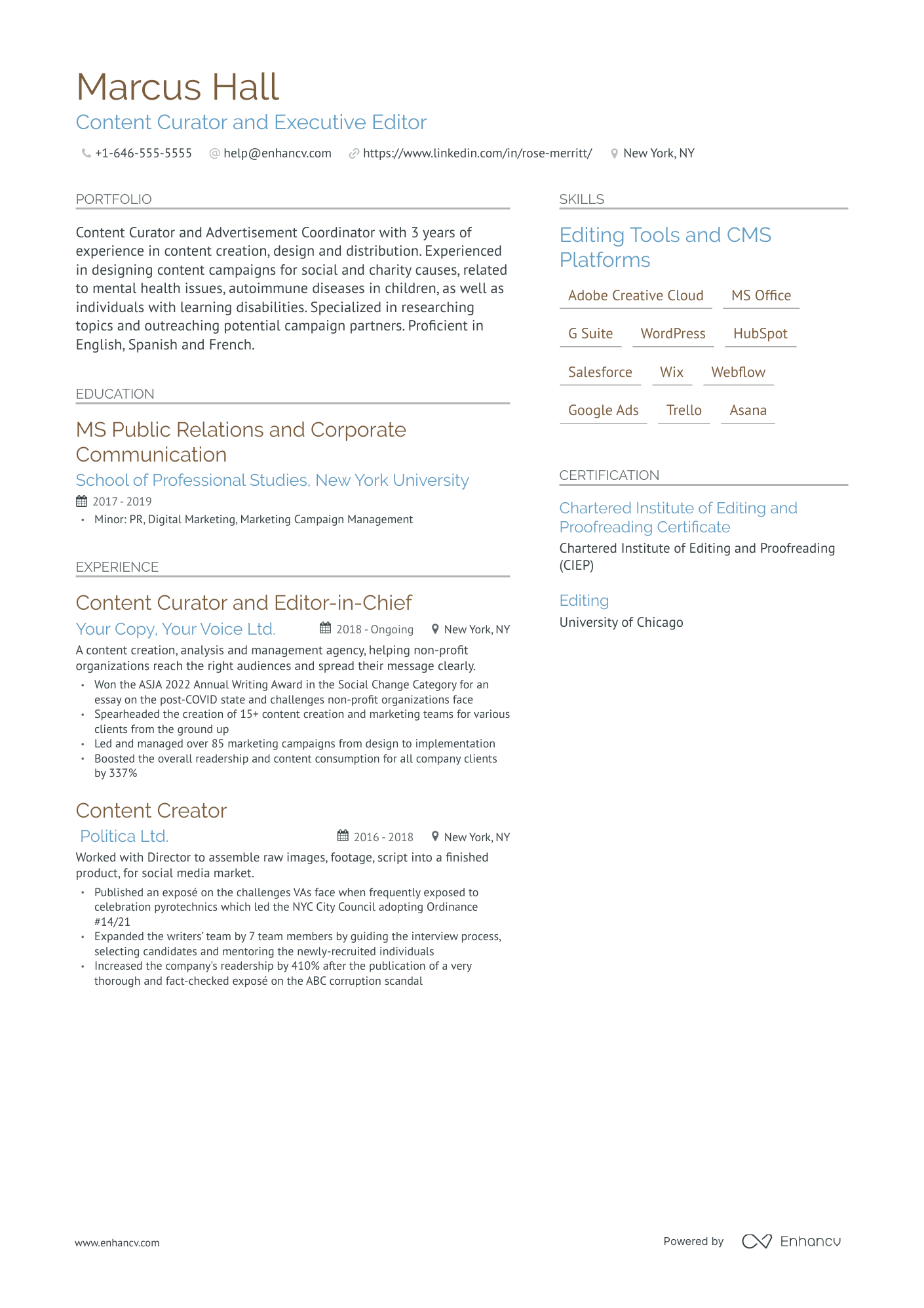 5 Editor Resume Examples & Guide for 2024