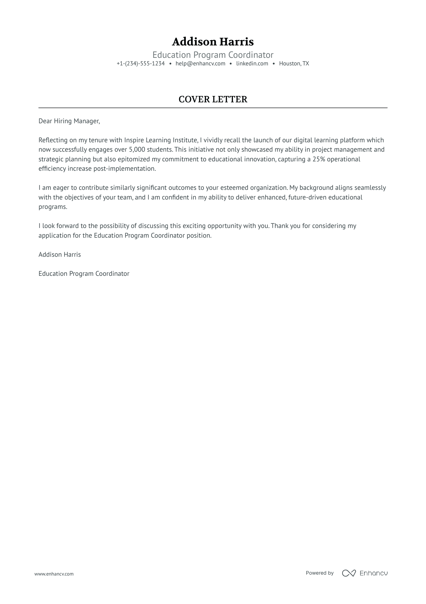 17 Professional Program Manager Cover Letter Examples and Template for ...