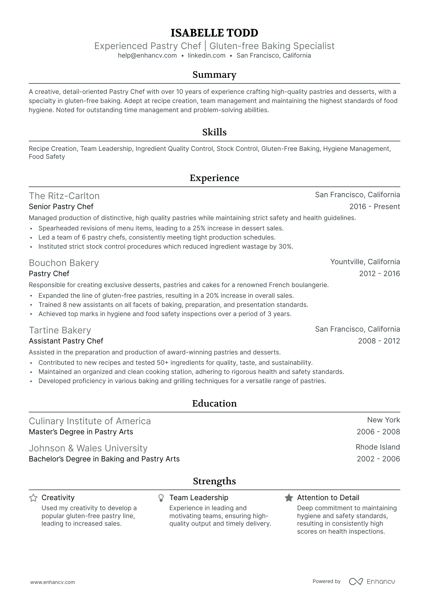 10 Pastry Chef Resume Examples & Guide for 2026