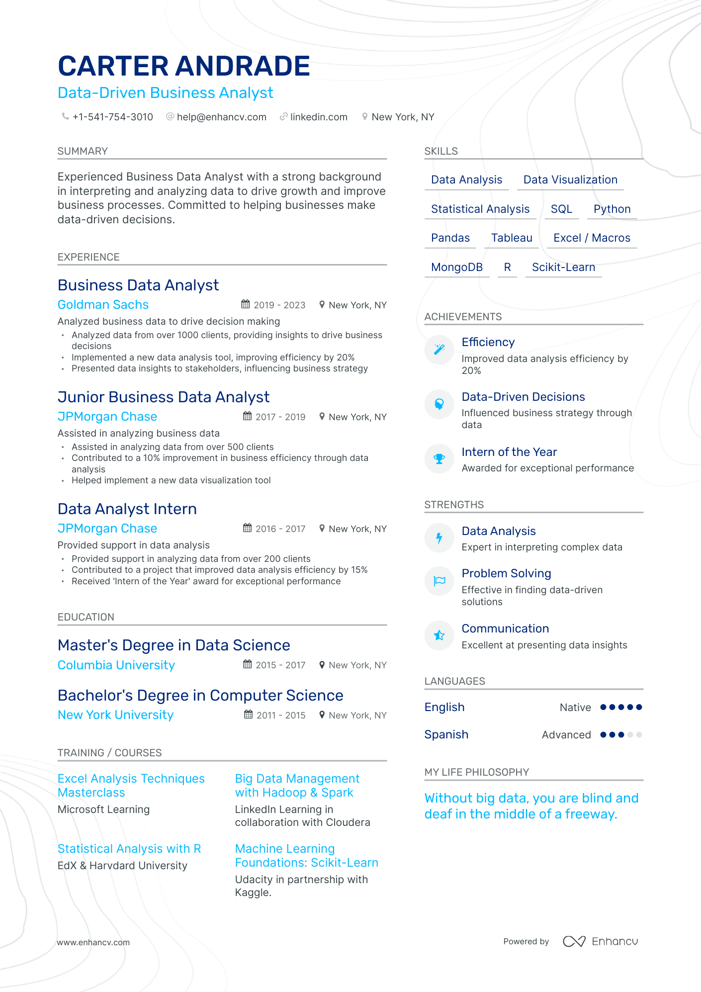 5 Business Data Analyst Resume Examples & Guide for 2023