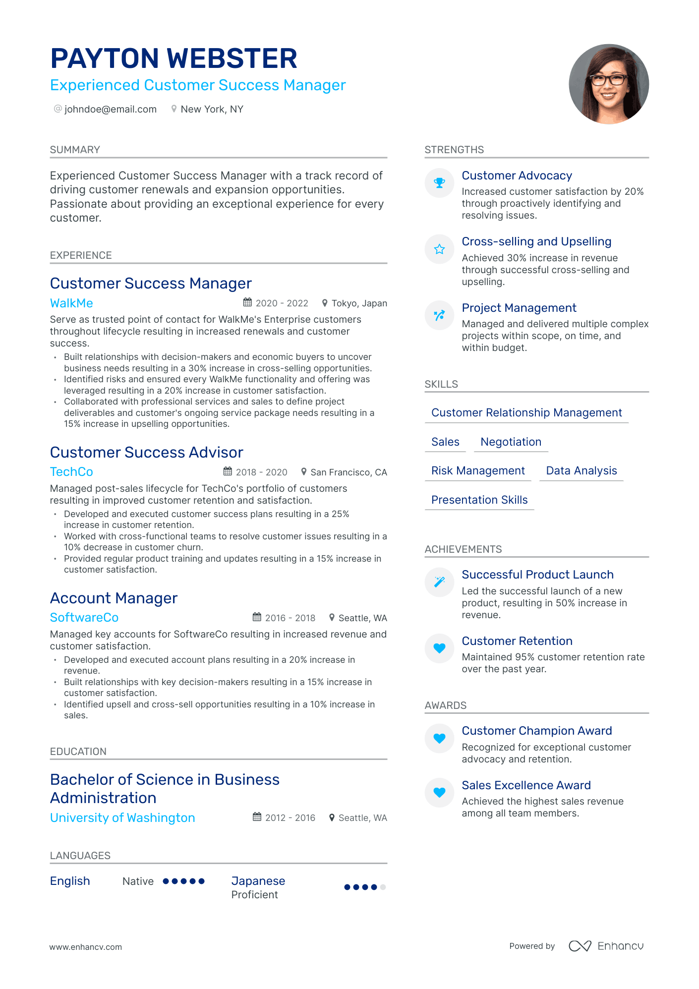 3 Customer Success Manager Resume Examples & Guide for 2023