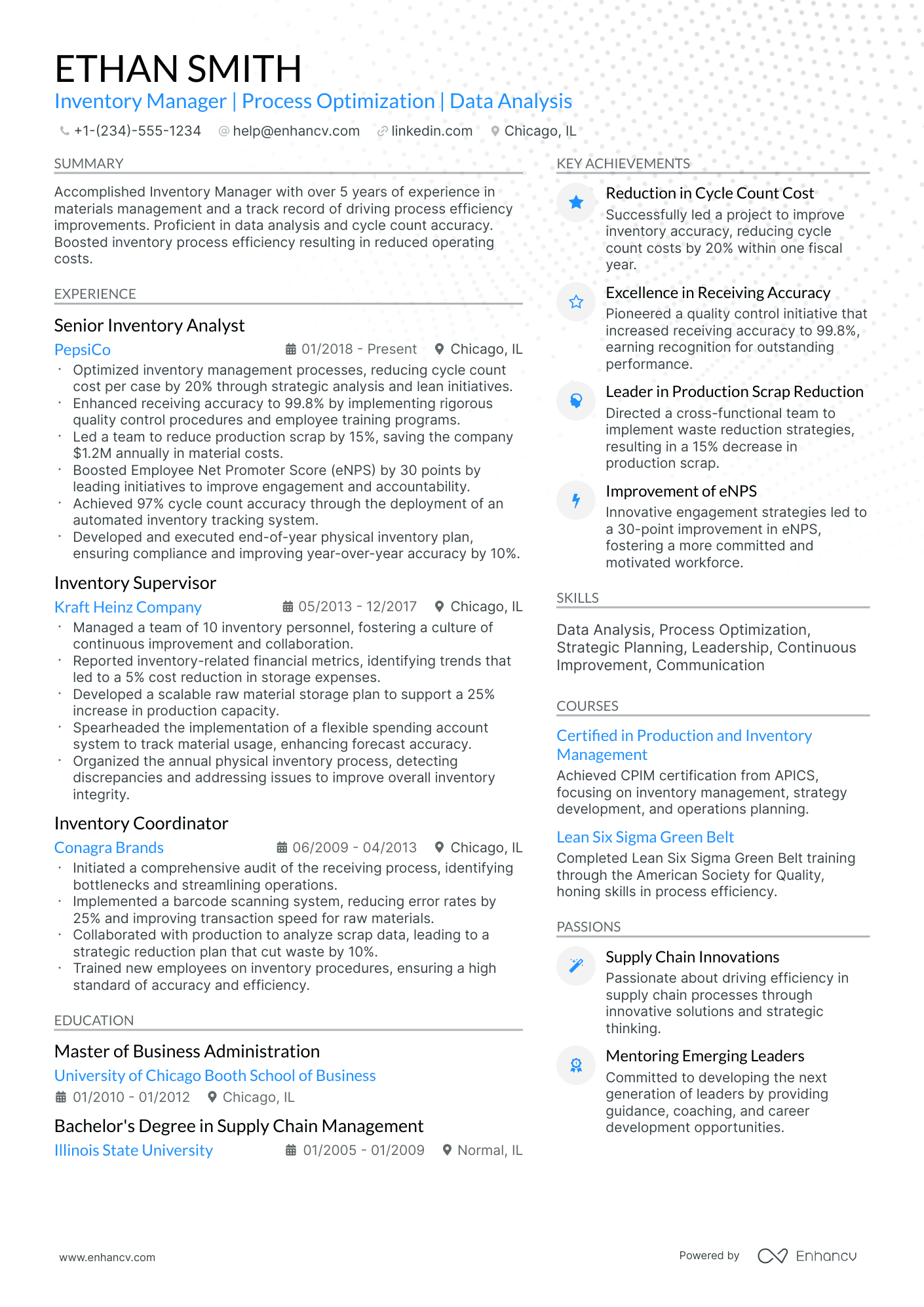 10 Inventory Manager Resume Examples & Guide for 2025