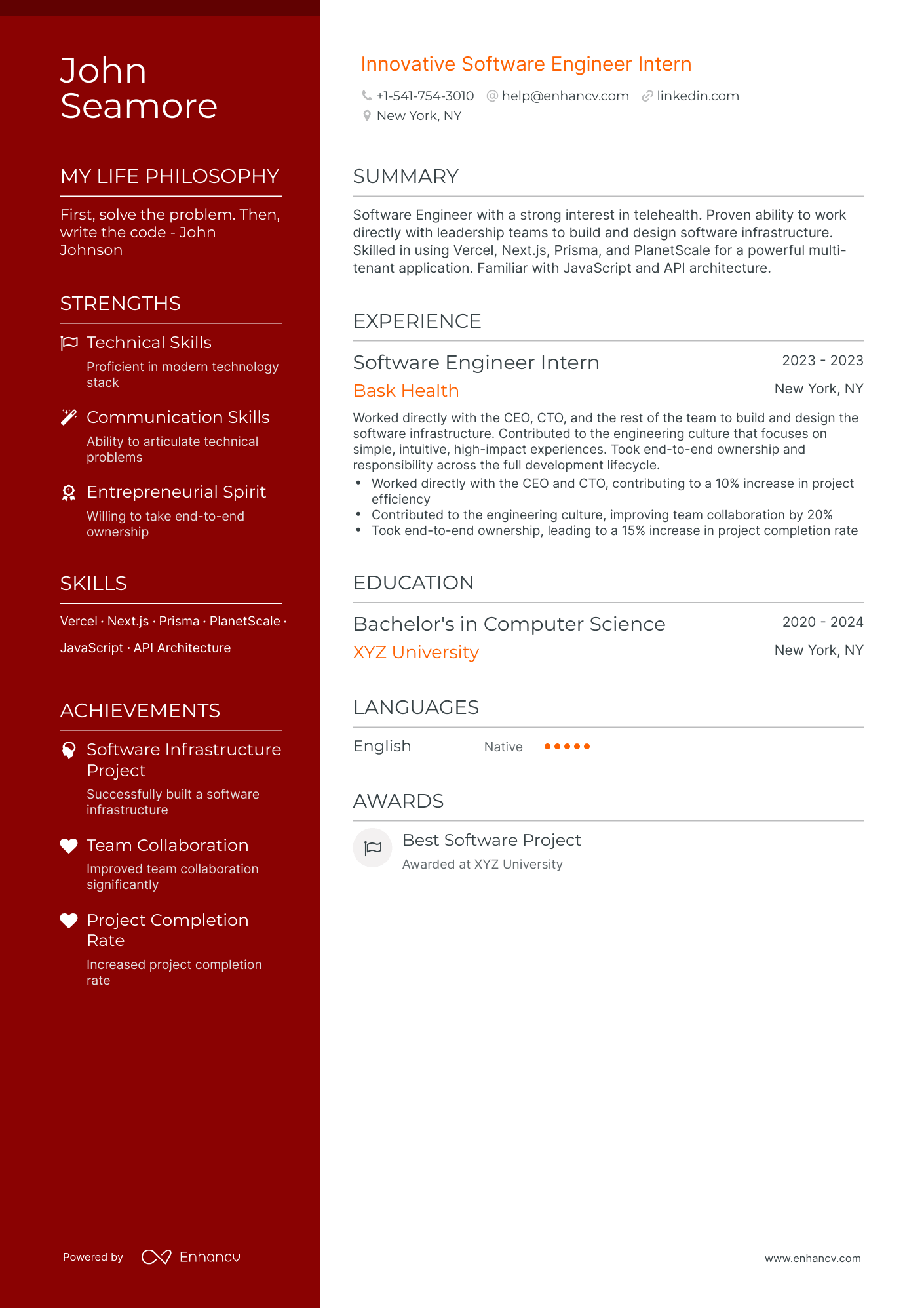 5 Software Engineer Intern Resume Examples & Guide for 2023