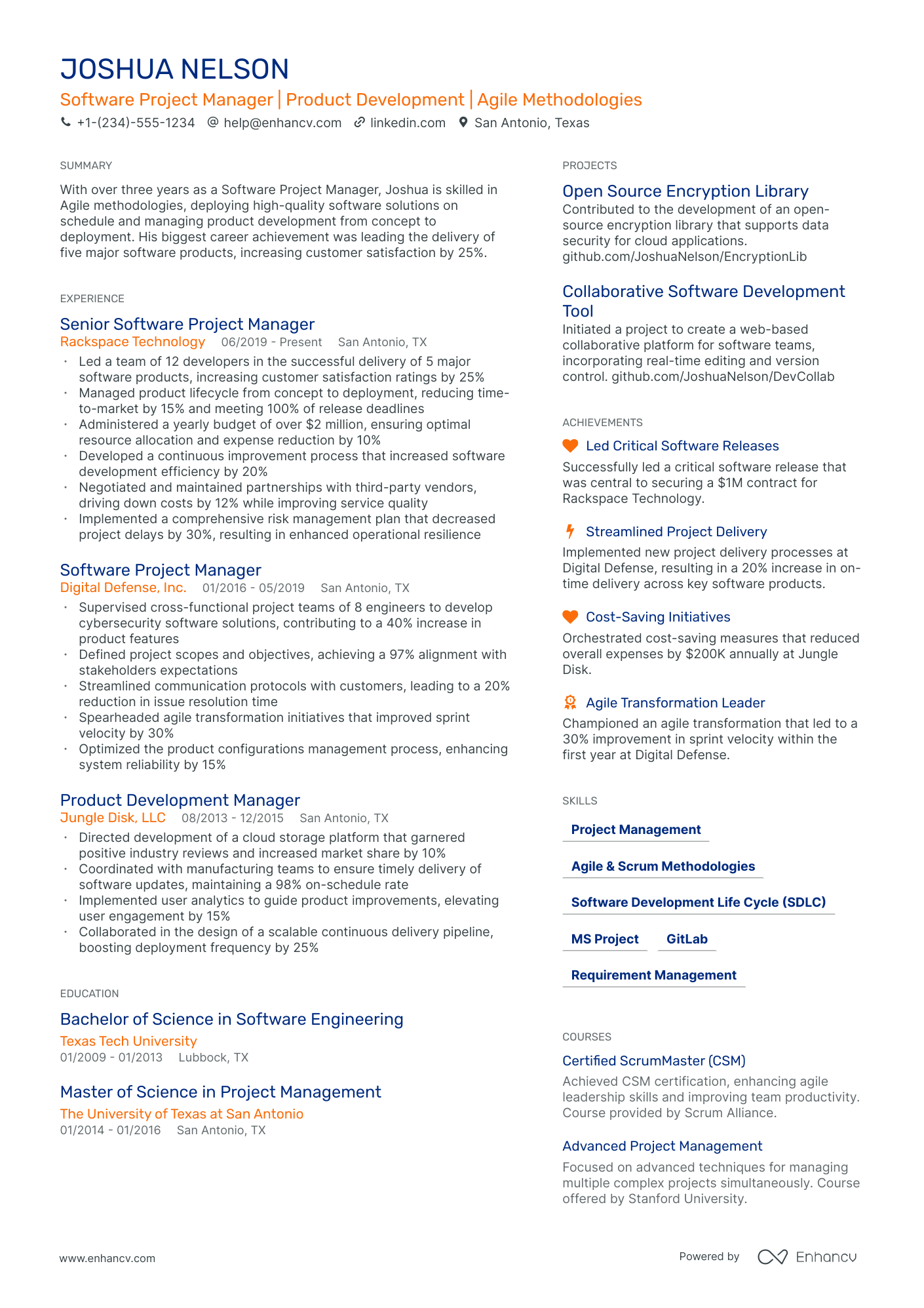 5 Software Project Manager Resume Examples & Guide for 2024