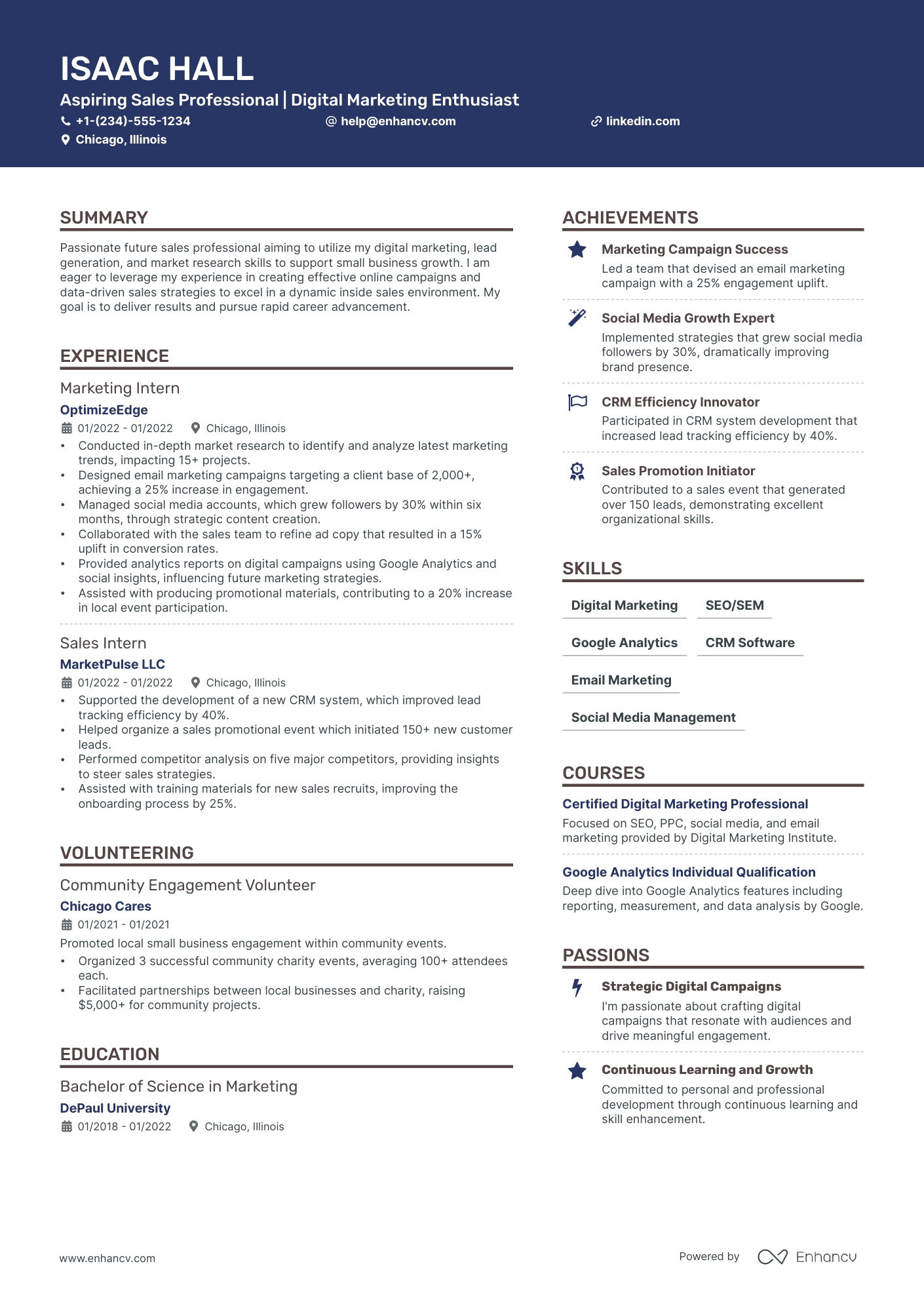 5 Entry Level Digital Marketing Resume Examples & Guide for 2024