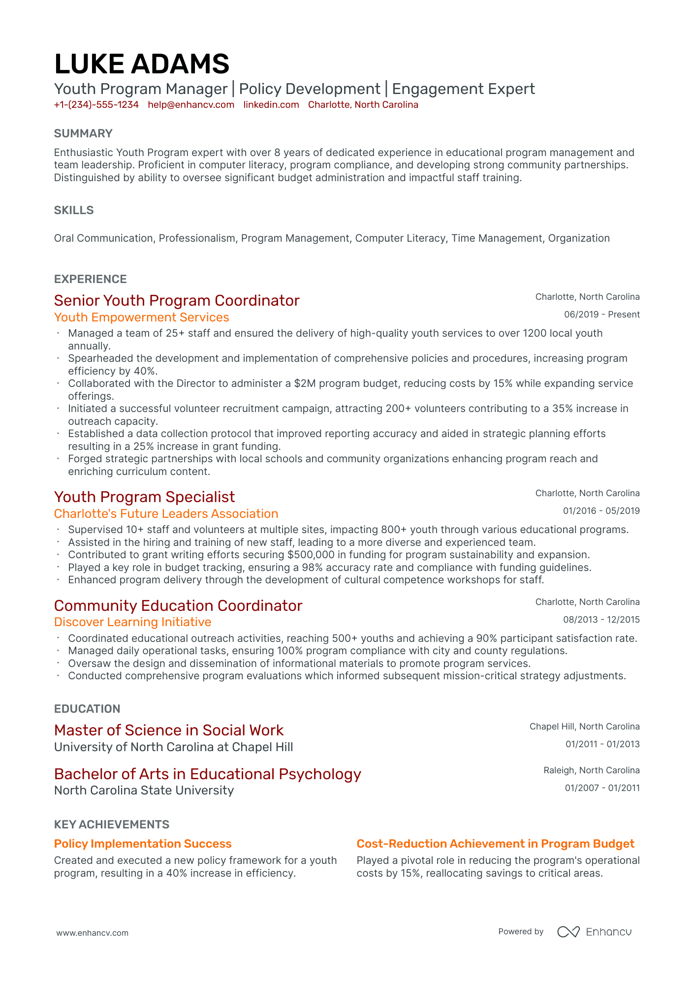 10 Youth Program Manager Resume Examples & Guide for 2026