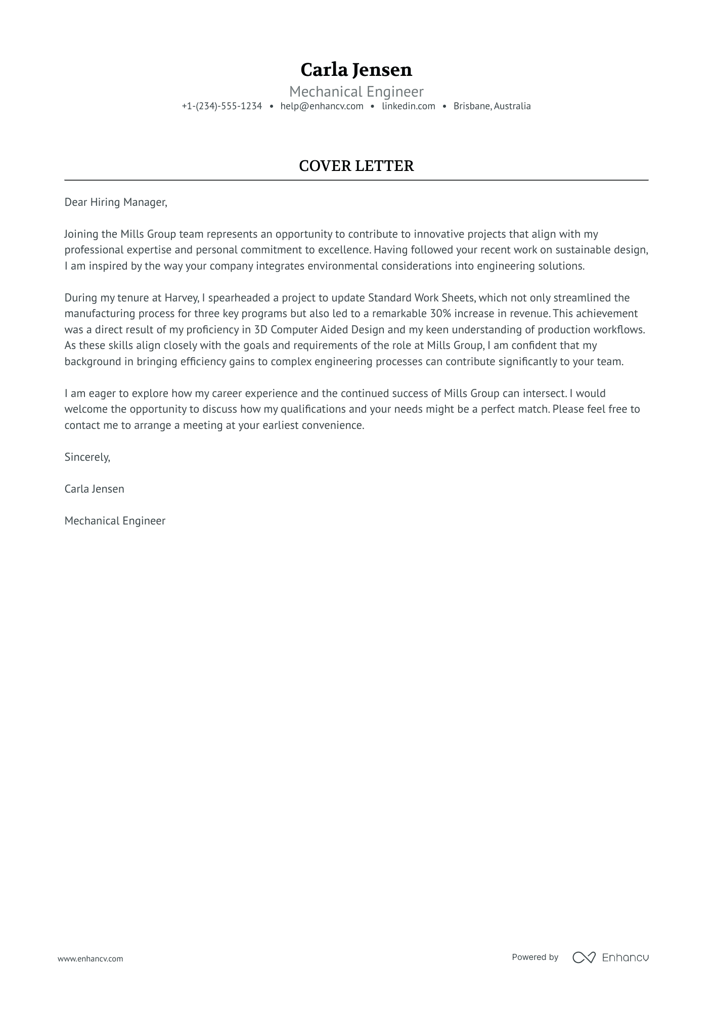 Engineering Cover Letter Examples for 2026 | Enhancv