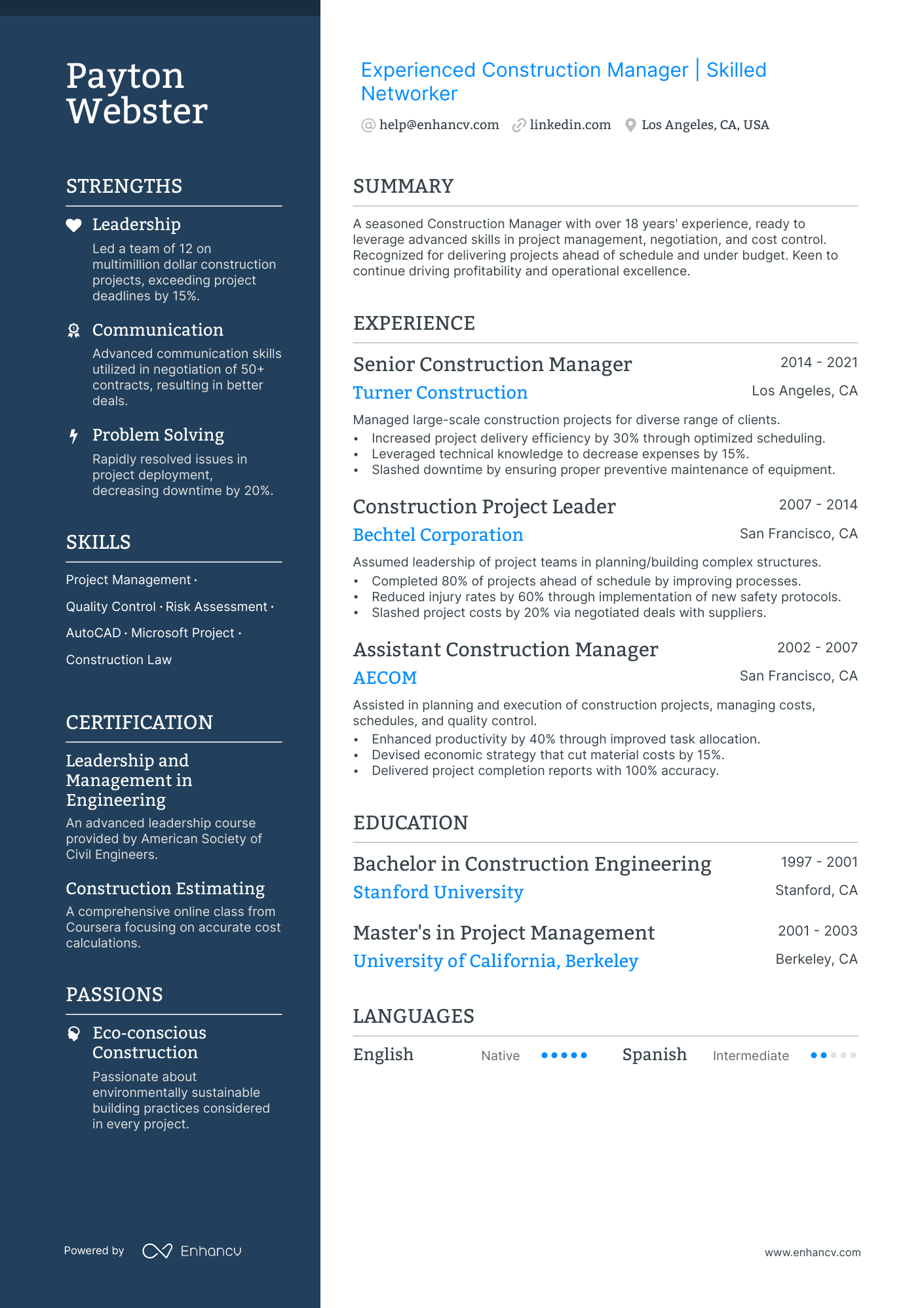 5 Construction Business Owner Resume Examples & Guide for 2024