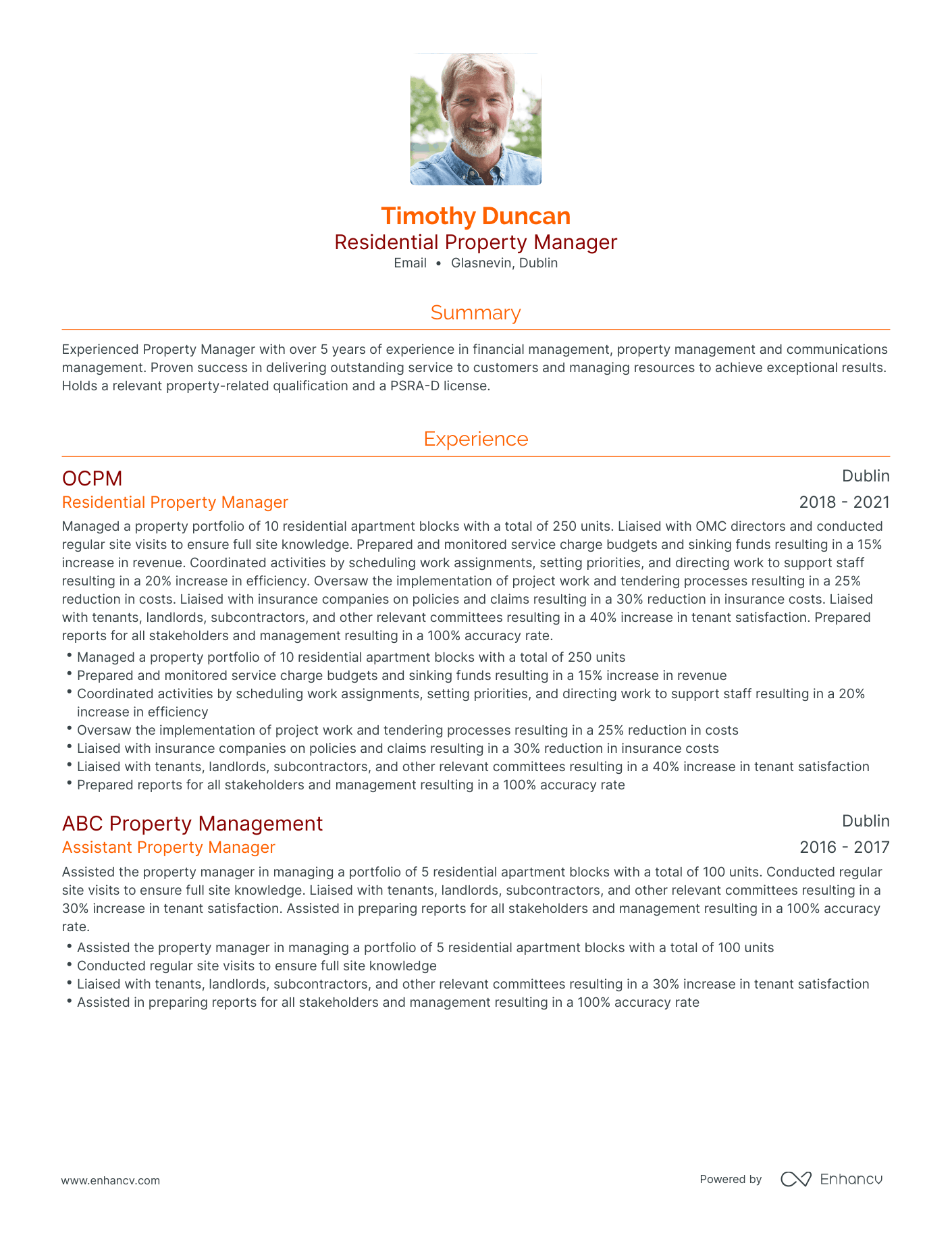 5 Residential Property Manager Resume Examples & Guide for 2023