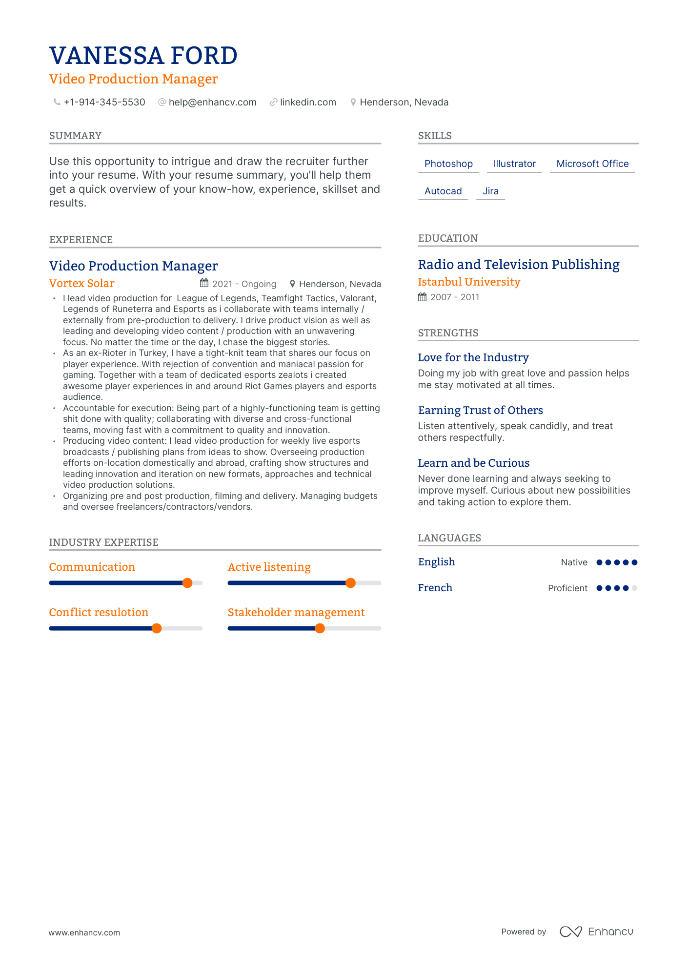 Video Production Manager Resume Examples & Guide for 2023 (Layout ...