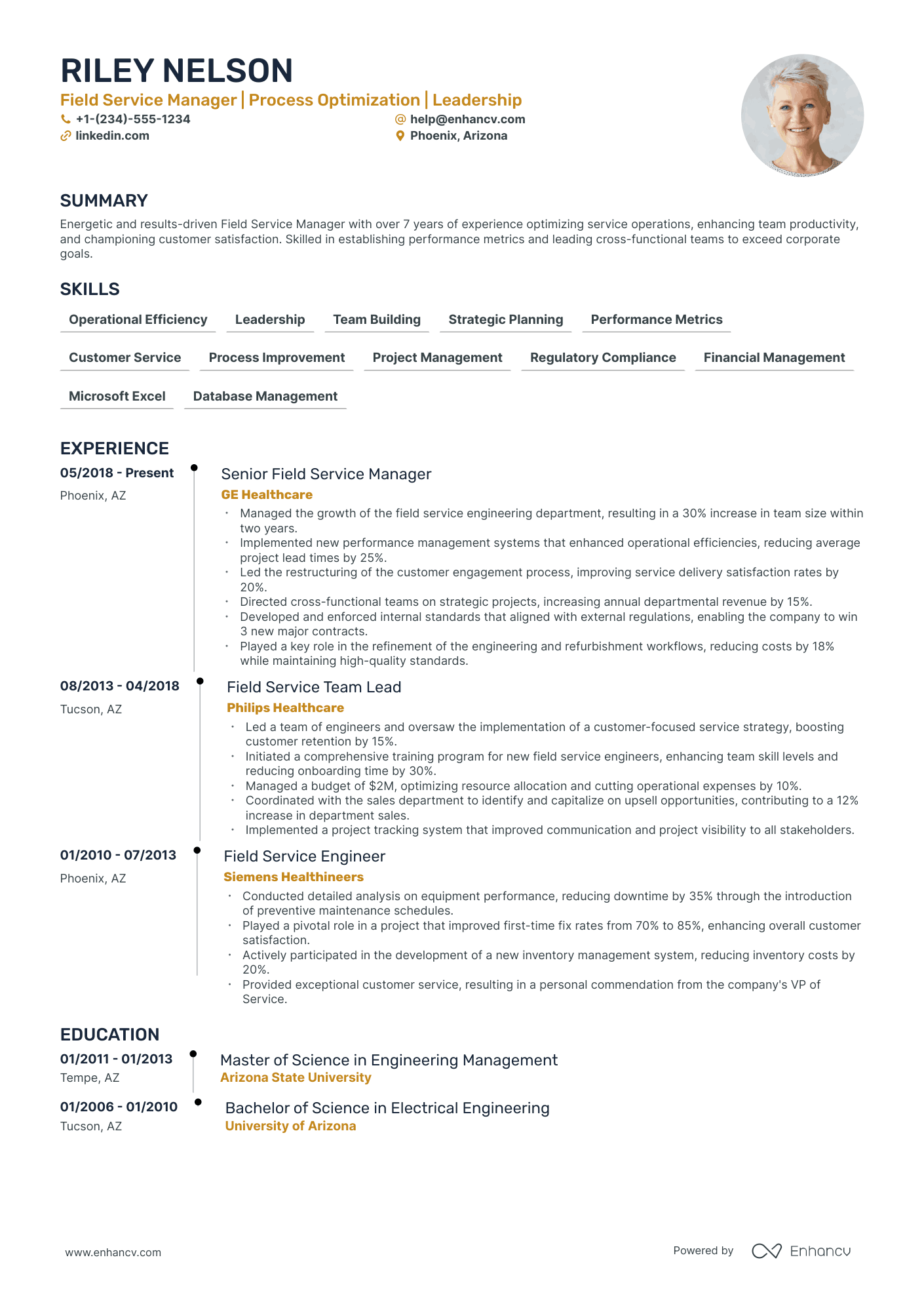 5 Field Service Manager Resume Examples & Guide for 2024