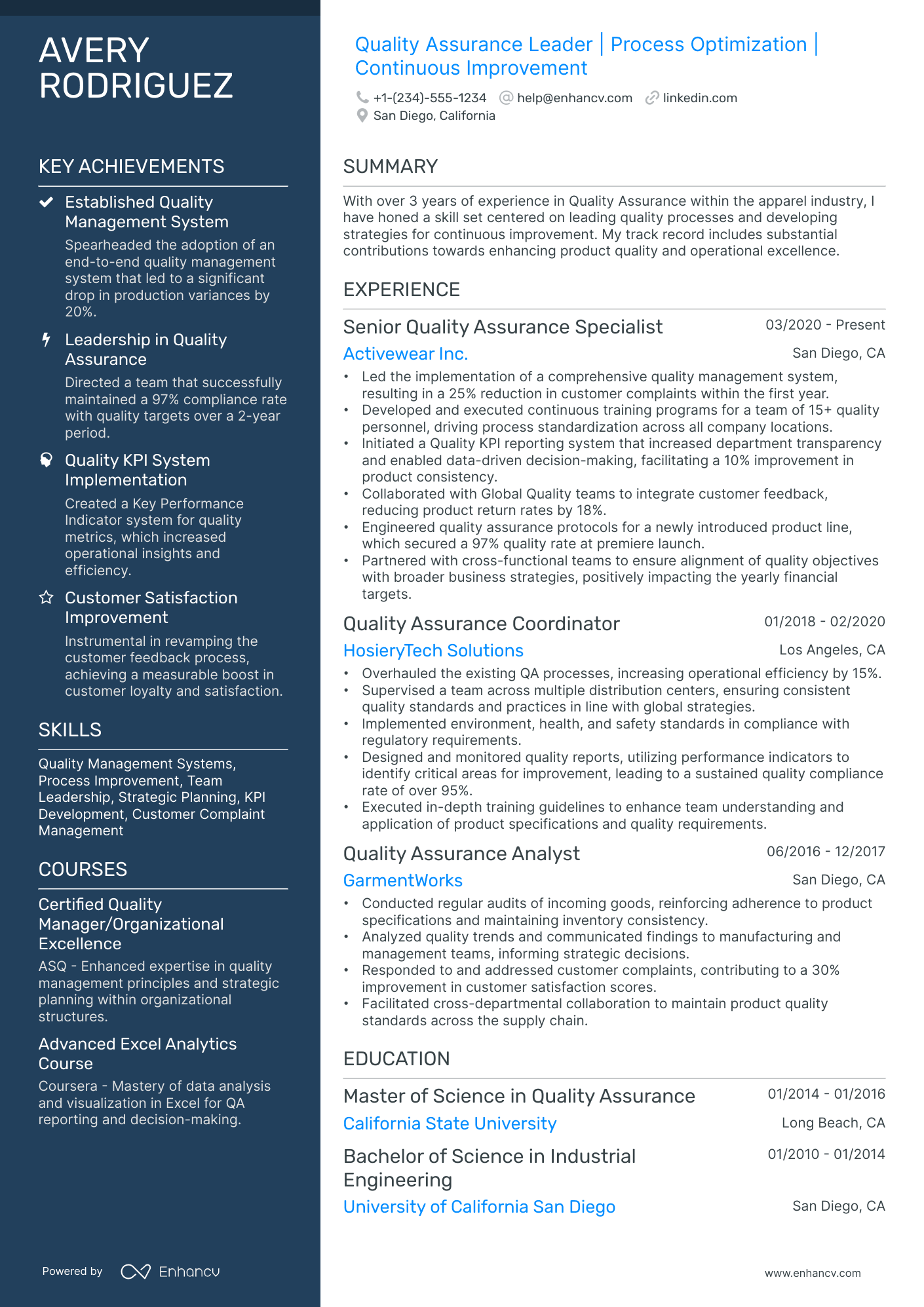 10 Quality Supervisor Resume Examples & Guide for 2025