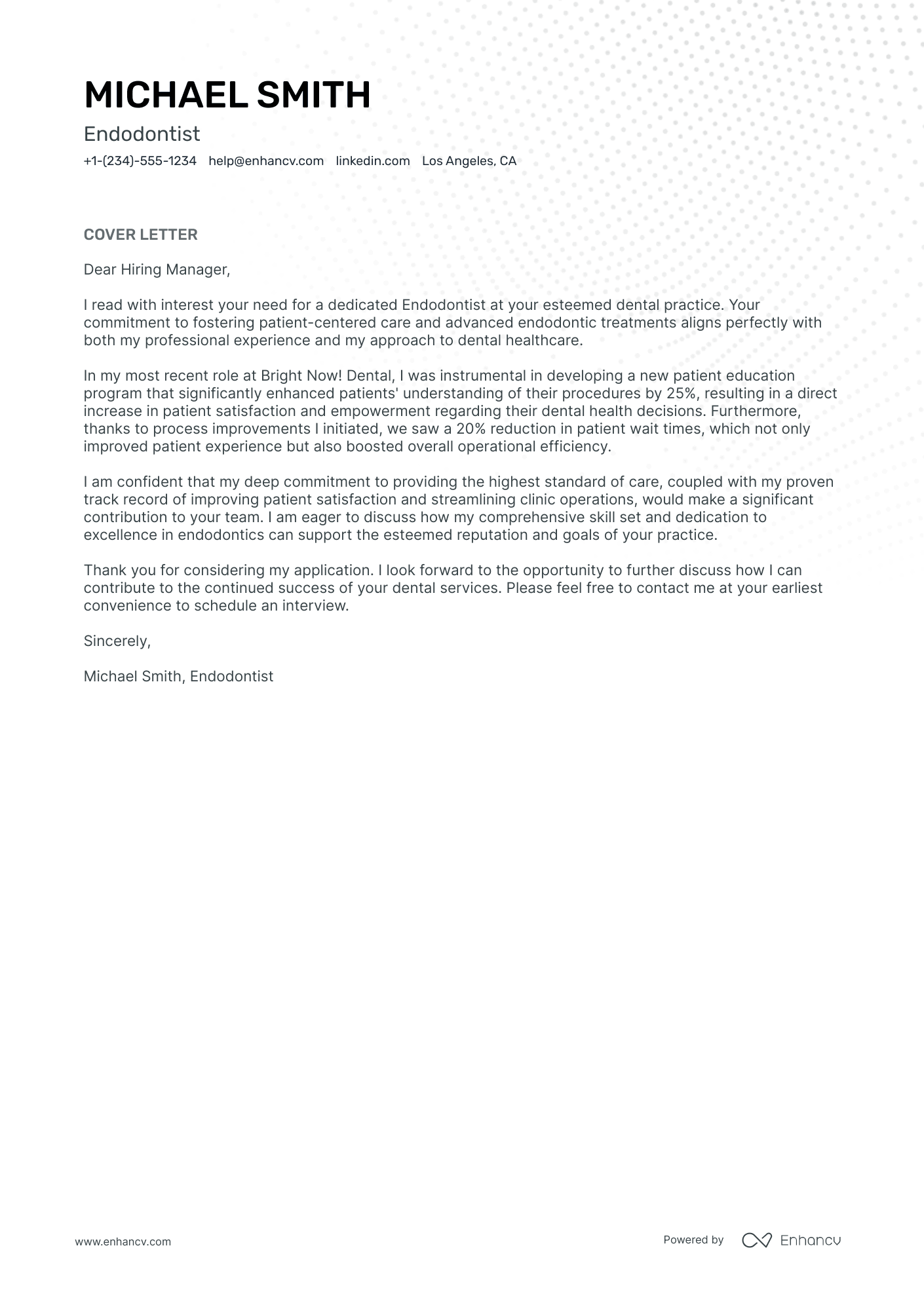 Professional FREE Cover Letter Templates by Enhancv