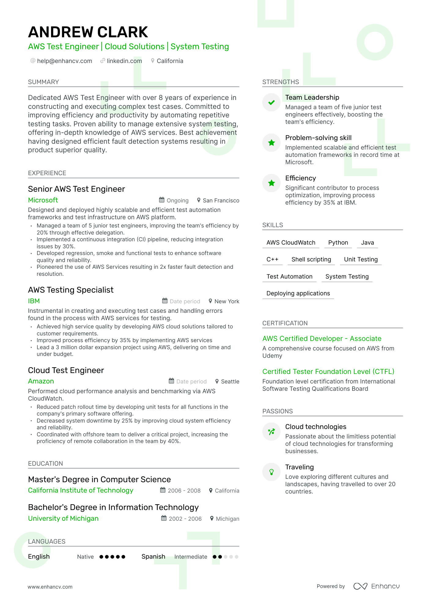 5 AWS Testing Resume Examples & Guide for 2024