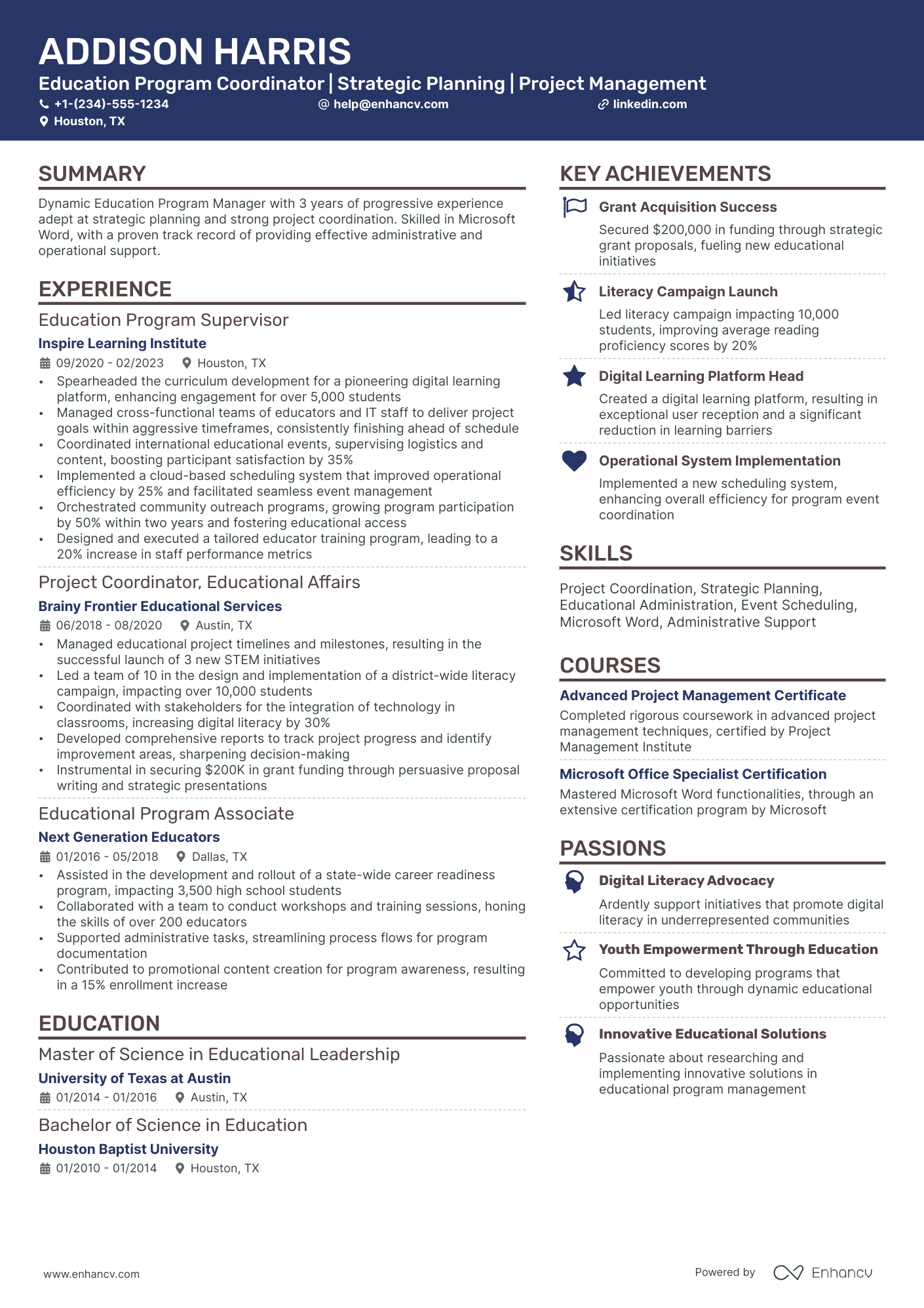 10 Education Program Manager Resume Examples & Guide for 2026