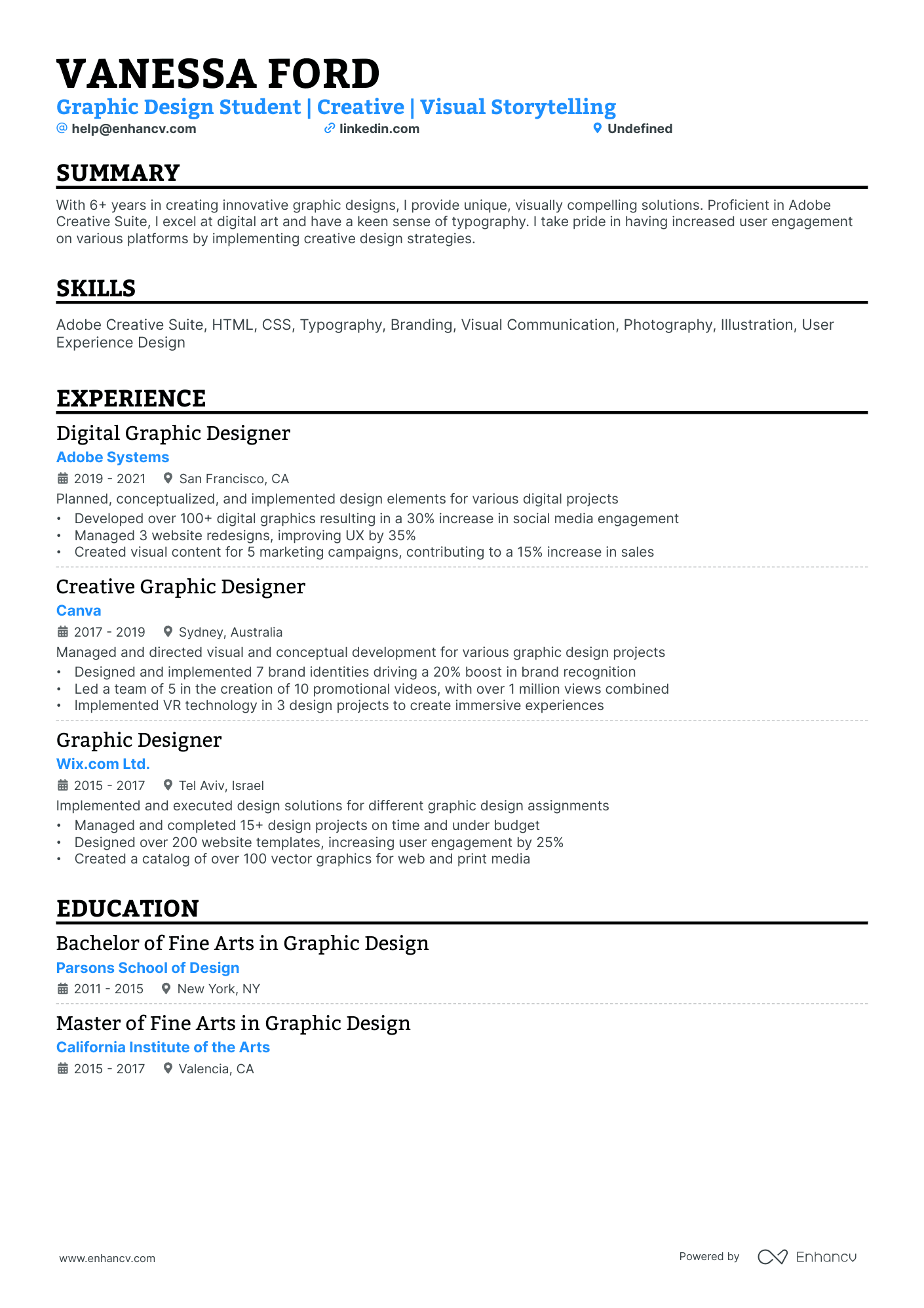 10 Graphic Design Student Resume Examples & Guide for 2026