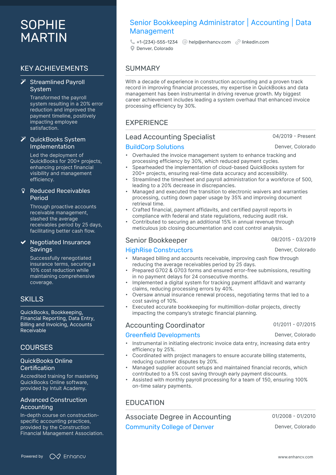 10 Construction Accounting Resume Examples & Guide for 2026