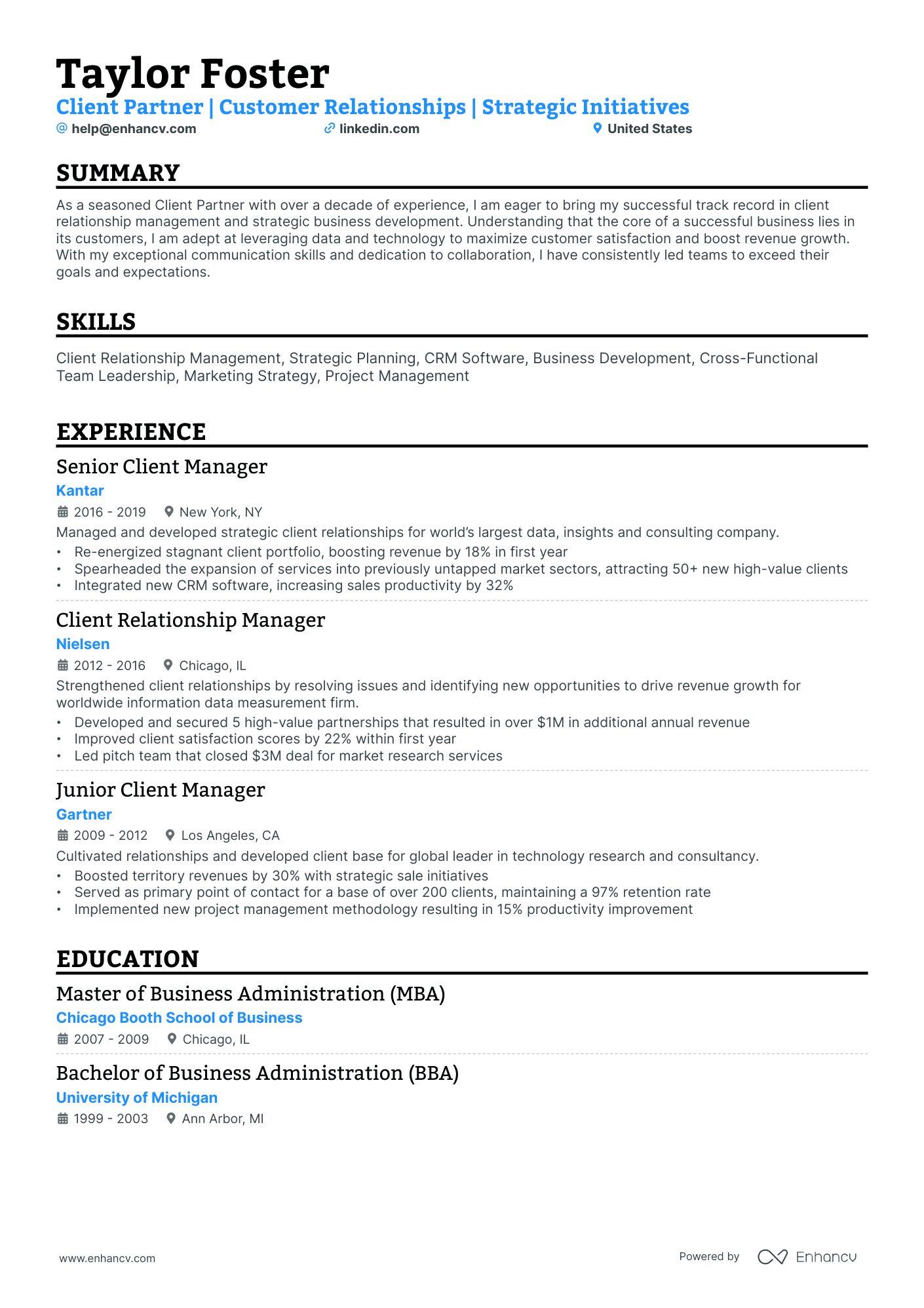 10 Client Partner Resume Examples & Guide for 2026